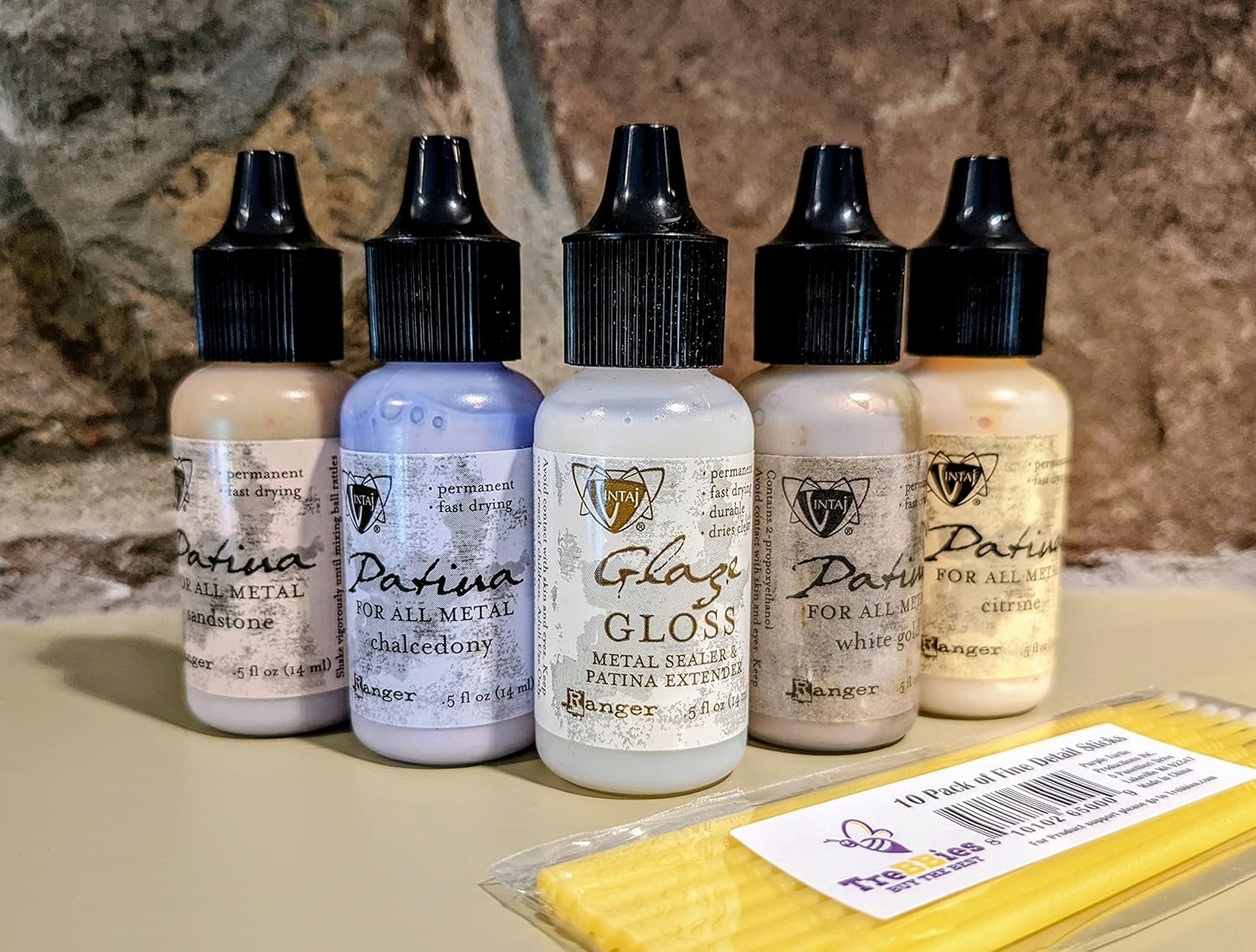 Amazon.com : Ranger Vintaj Patina Bundle - Patina Inks and Glaze Sealer ...