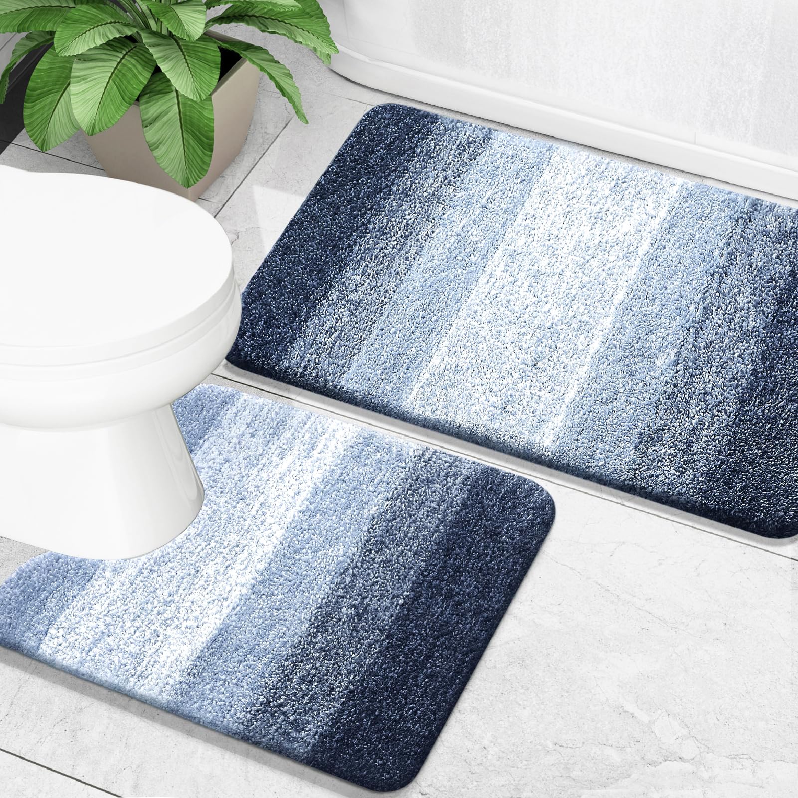 Amazon.com: OLANLY Luxury Bathroom Rug Set 2 Piece, Soft Absorbent ...