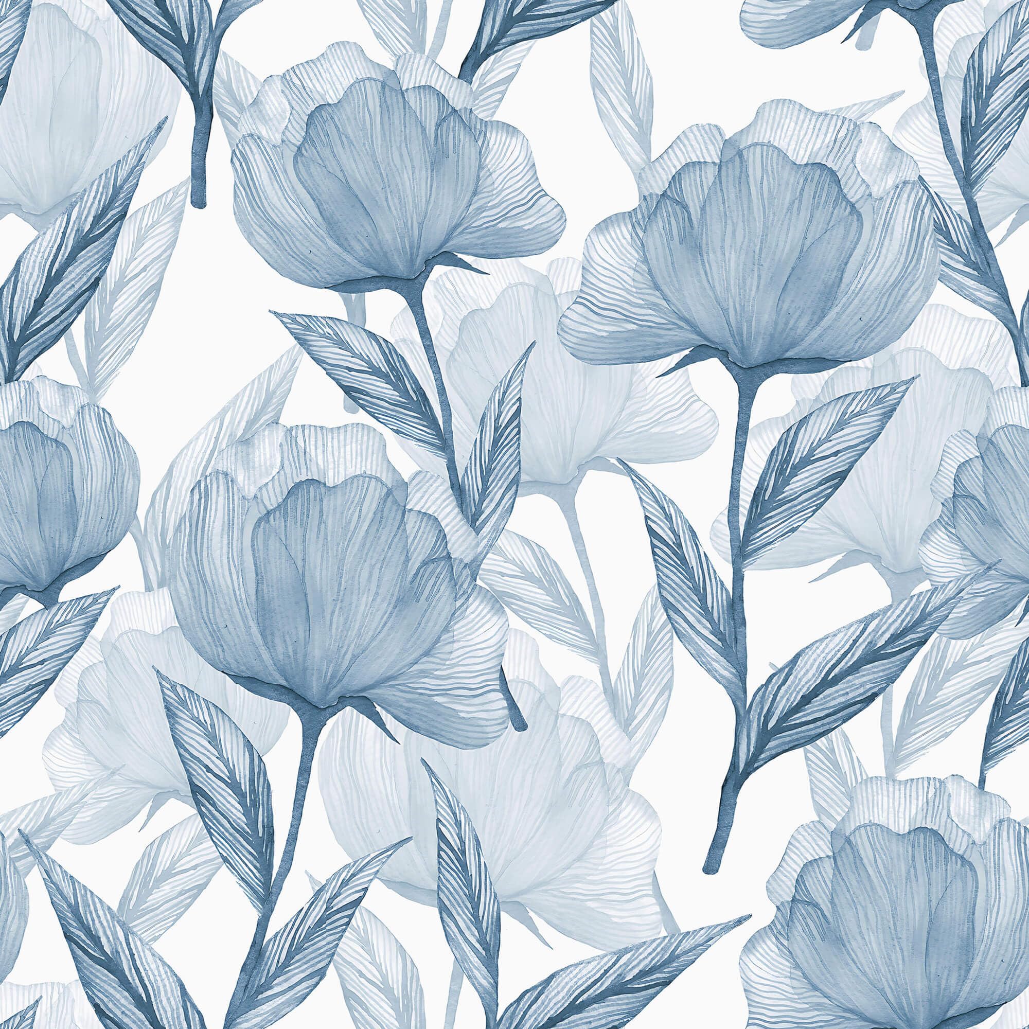 MelunMer Navy Blue Peel and Stick Wallpaper for Bathroom Boho Vintage ...