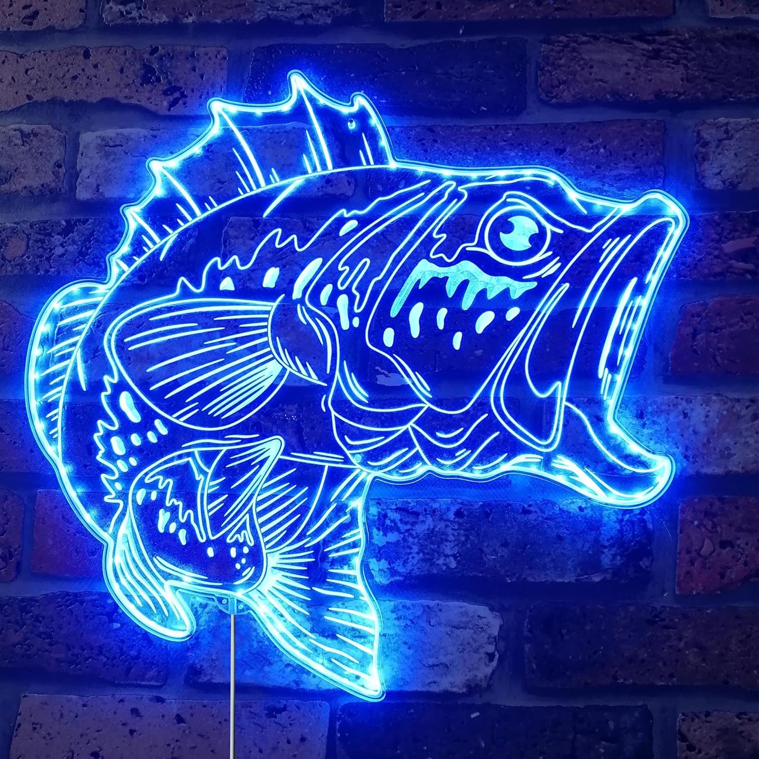 ADVPRO Bass Fish Fishing Cabin House RGB Dynamic Glam LED Sign - Cut-to-Edge Shape - Smart 3D ...