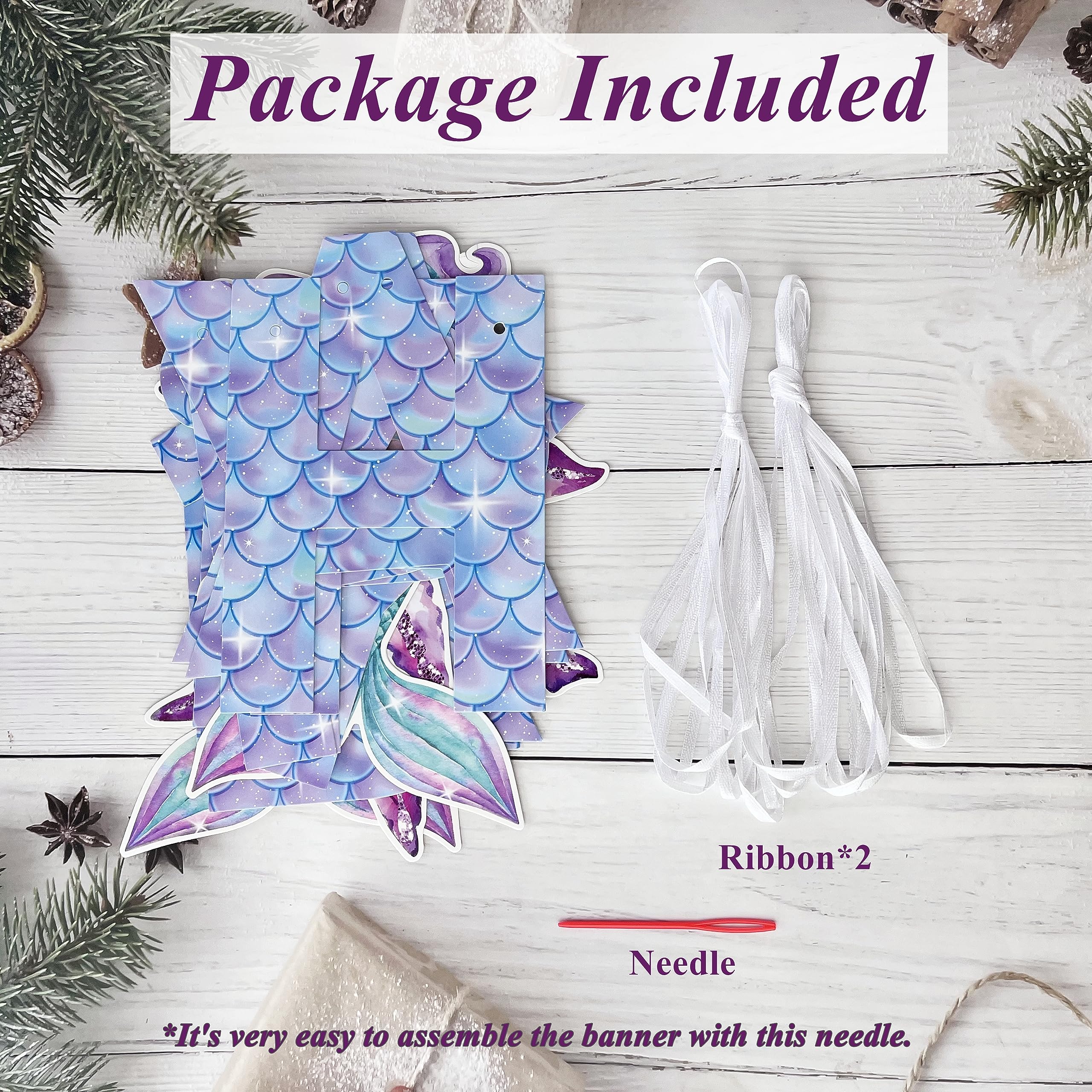Snapklik.com : Mermaid Happy Birthday Banner Mermaid Sea Animal Themed ...