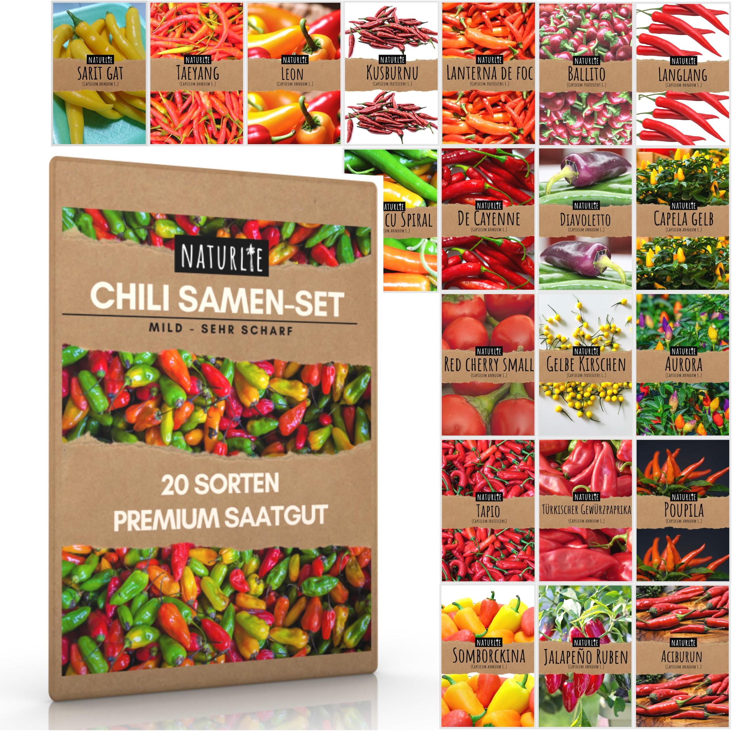 Die schärfsten Chilisorten der Welt - Samen-Geschenkset mit 5 echt ...