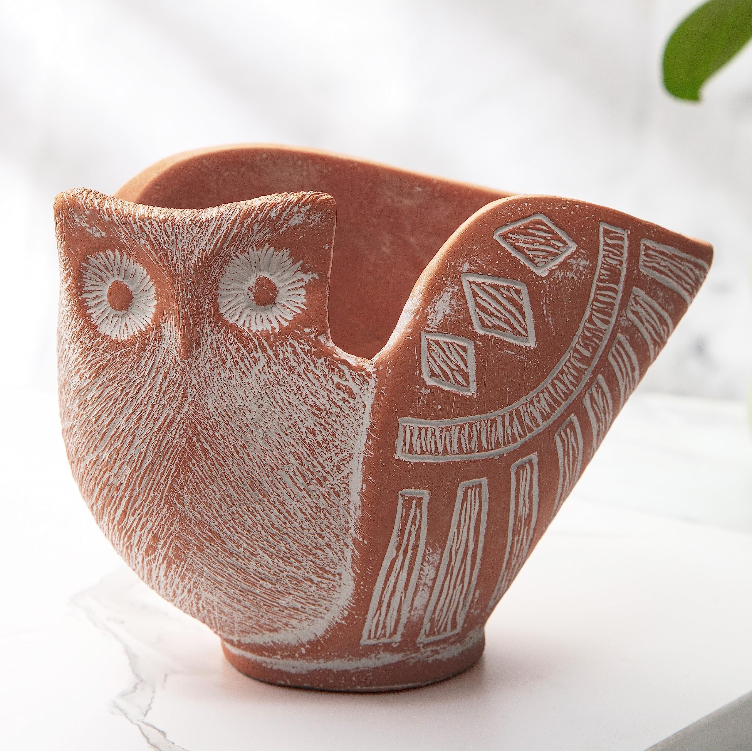 Amazon.com : Wavy Studio Concrete Owl Animal Planter, Rustic Vintage ...