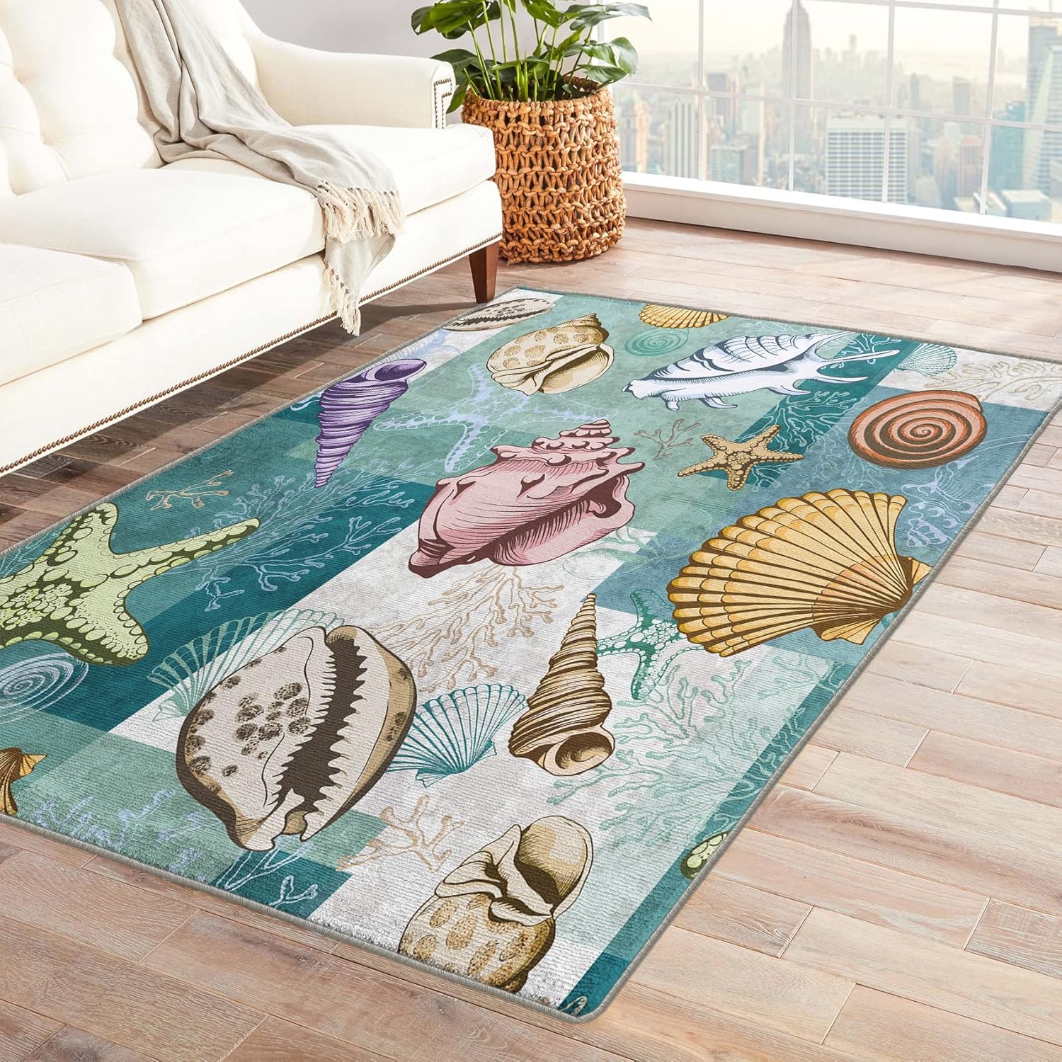 Amazon.com: ZDABAOEC Coastal Rug, 3x5 Rug, Ocean Nautical Area Rugs for ...