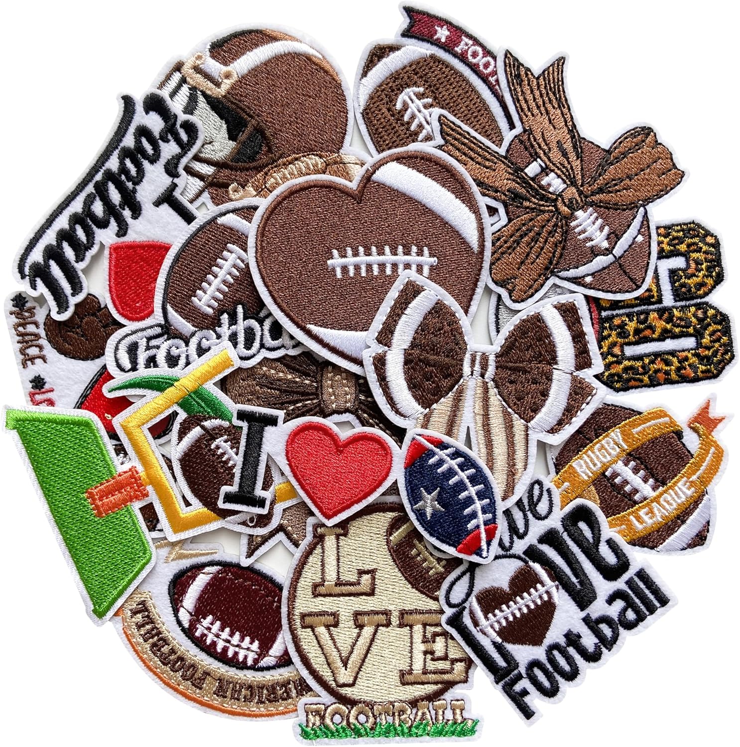 Amazon.com: Xandova 16 Pcs Football Iron on Patches, Rugby Sport ...