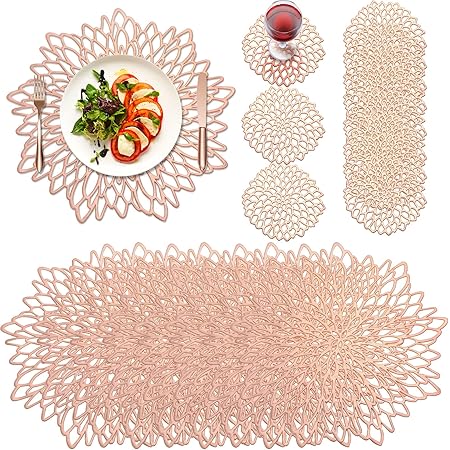 Amazon.com: 50 Pieces Rose Gold Glitter Paper Place Mats Sparkle 14 ...