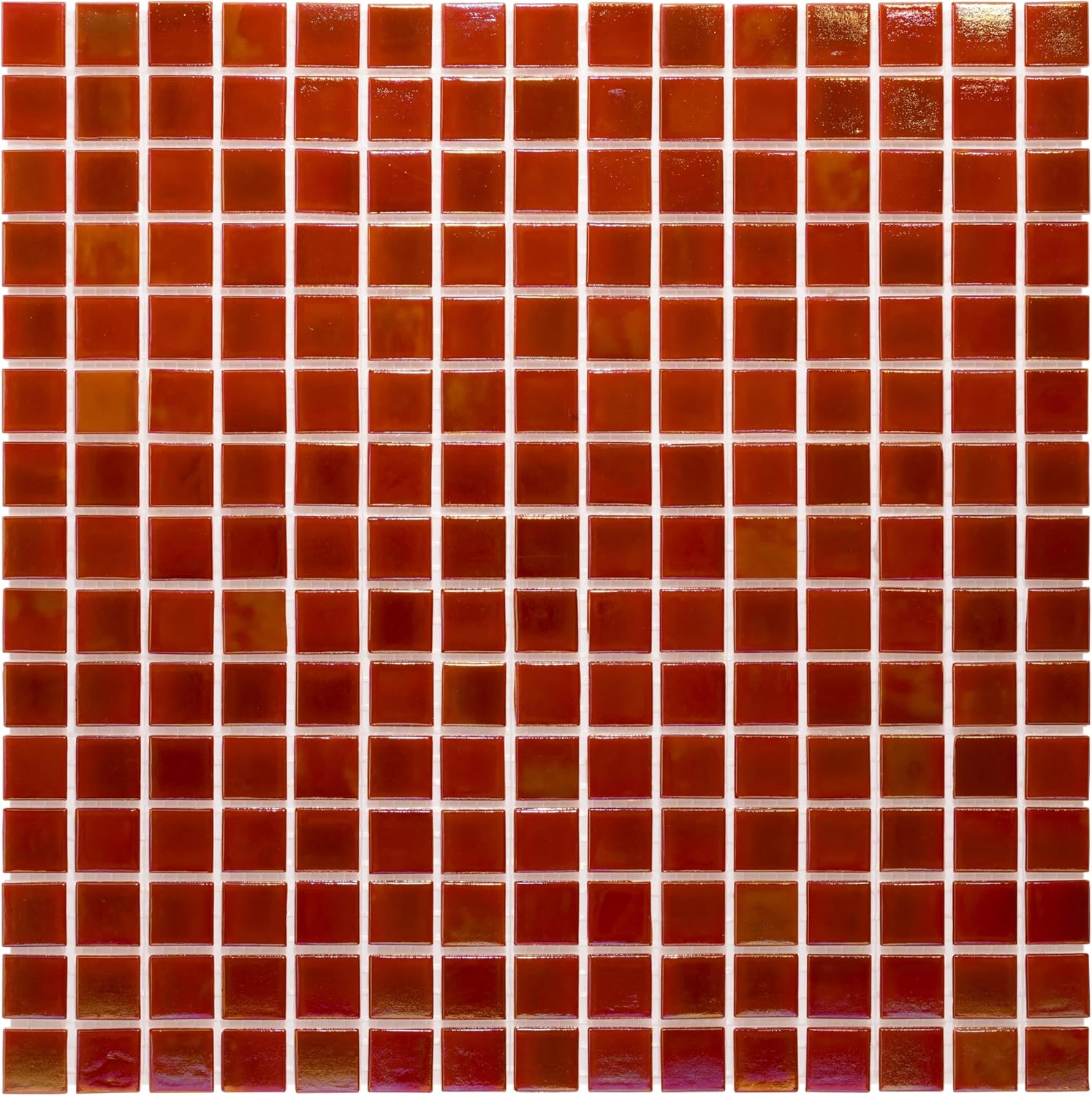 URBN Contemporary Glossy Burgundy Red Iridescent Glass Mosaic Tile for ...