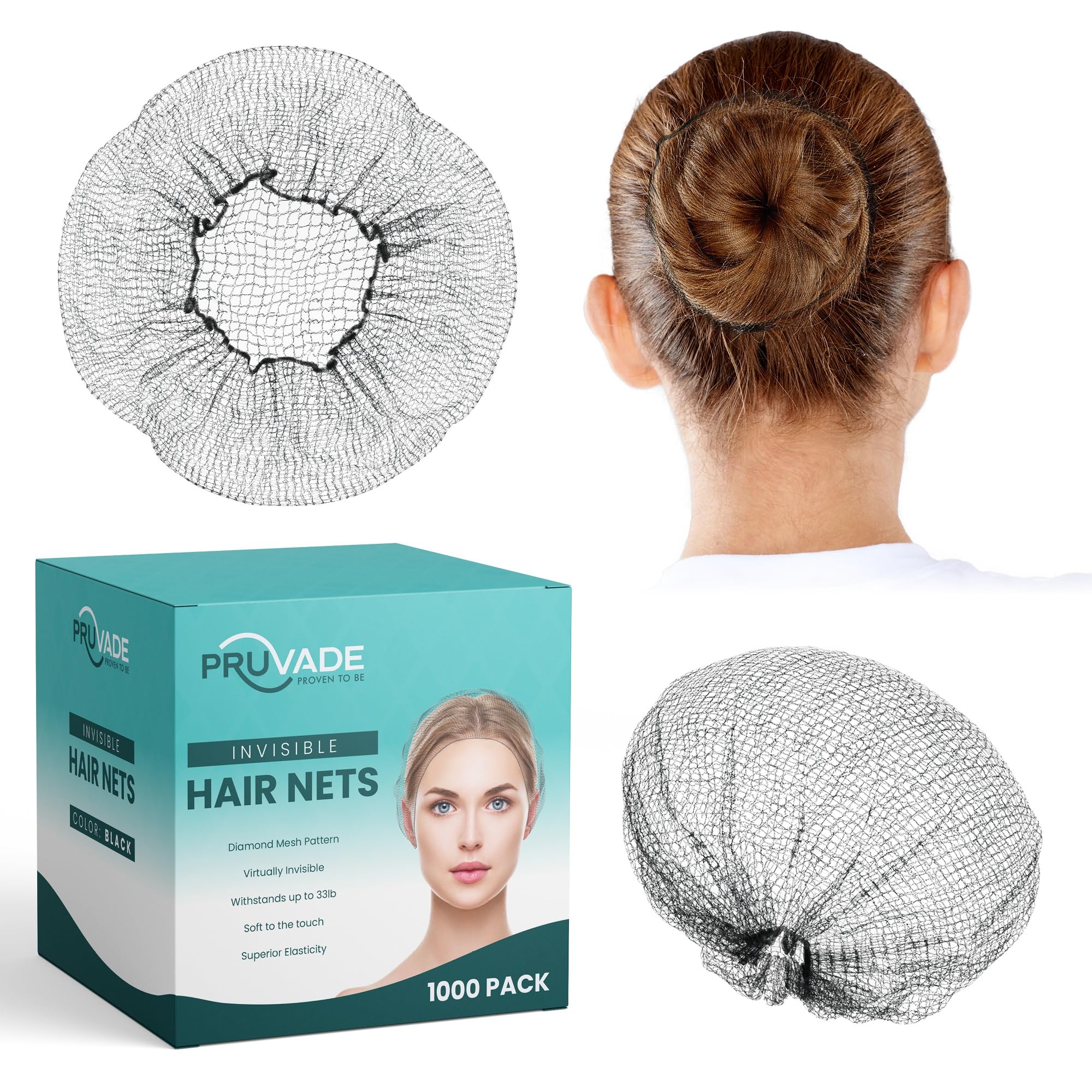 Amazon.com : 1000 Pack Invisible Hair Nets for Women & Men | Elastic 24 ...
