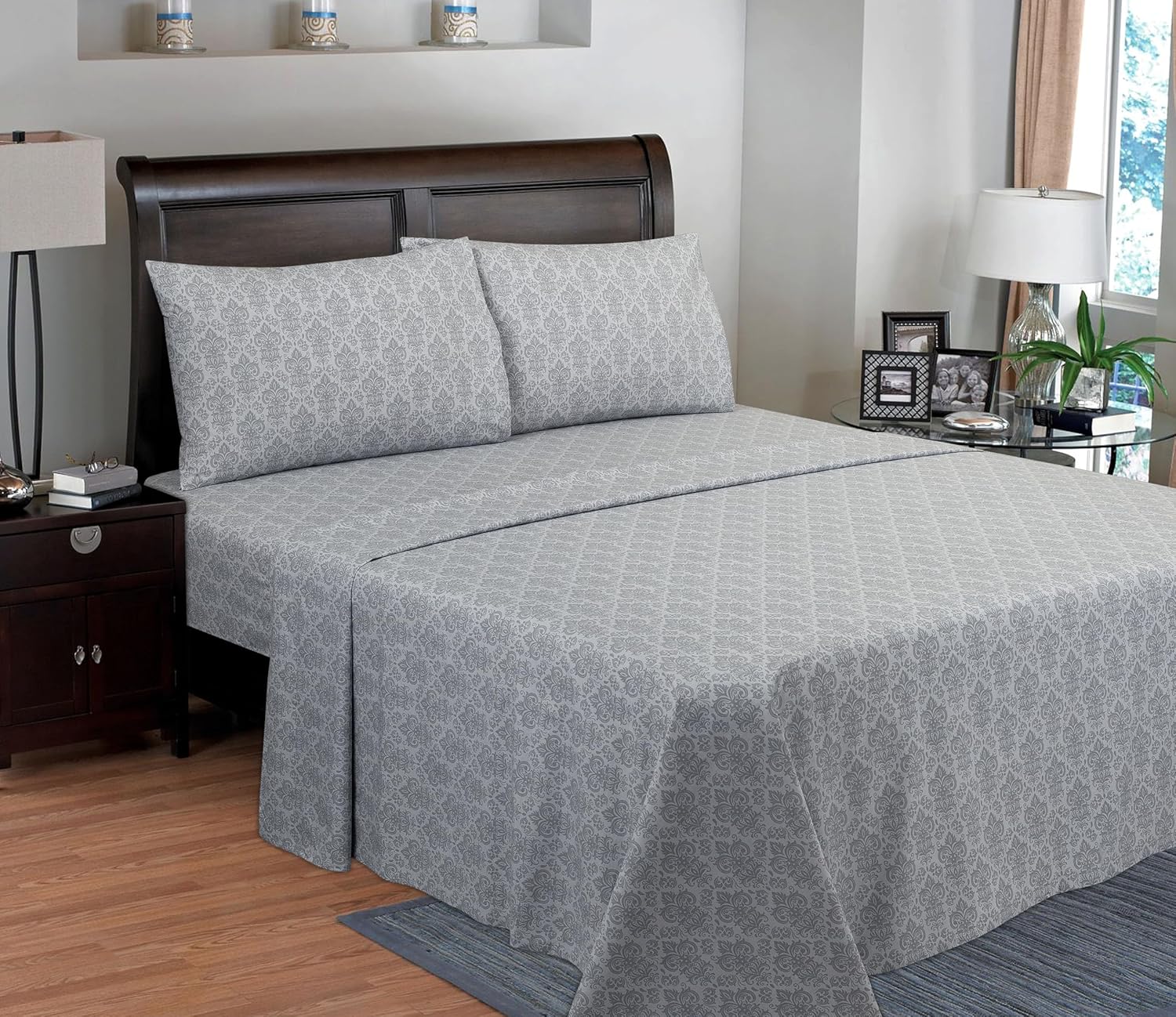 Amazon.com: MAYFAIR HOMES 200 Thread Count 100% Cotton Percale Queen ...