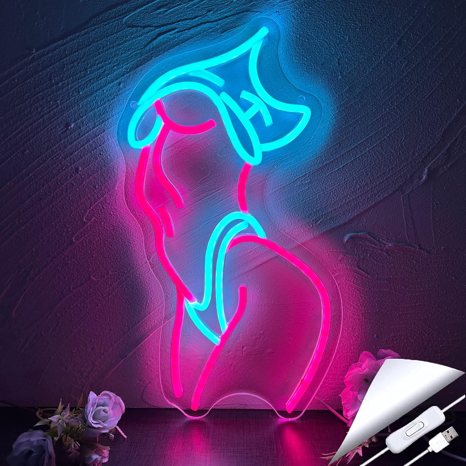 Lady Body Neon Sign, Girl Women Body Neon Light Sign, Pink LED Neon ...