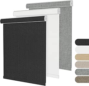 BERISSA 100% Blackout Pull Down Window Shades Blinds for Indoor Windows ...