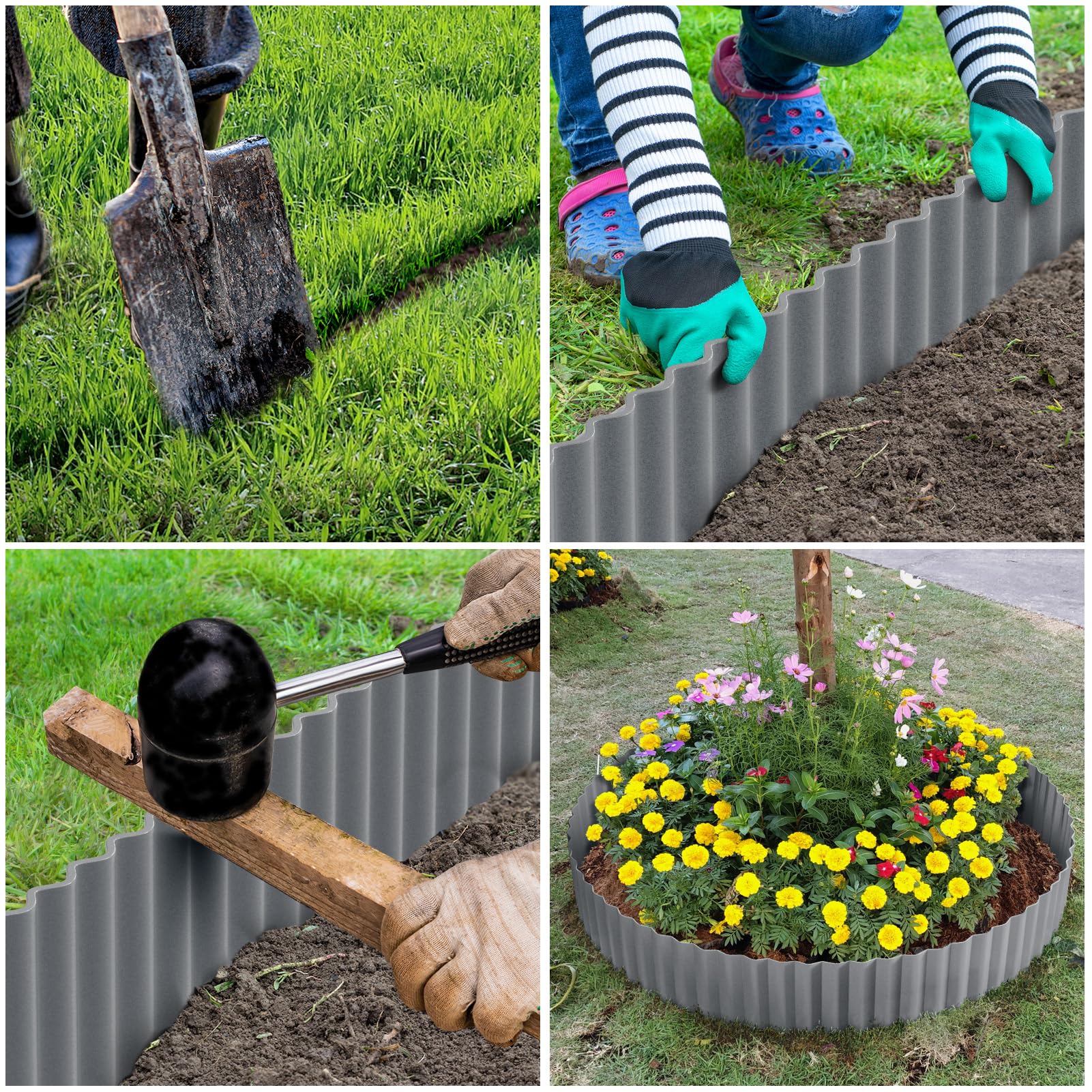 Snapklik.com : LAVEVE Corrugated Metal Garden Edging 10" X 20Ft ...