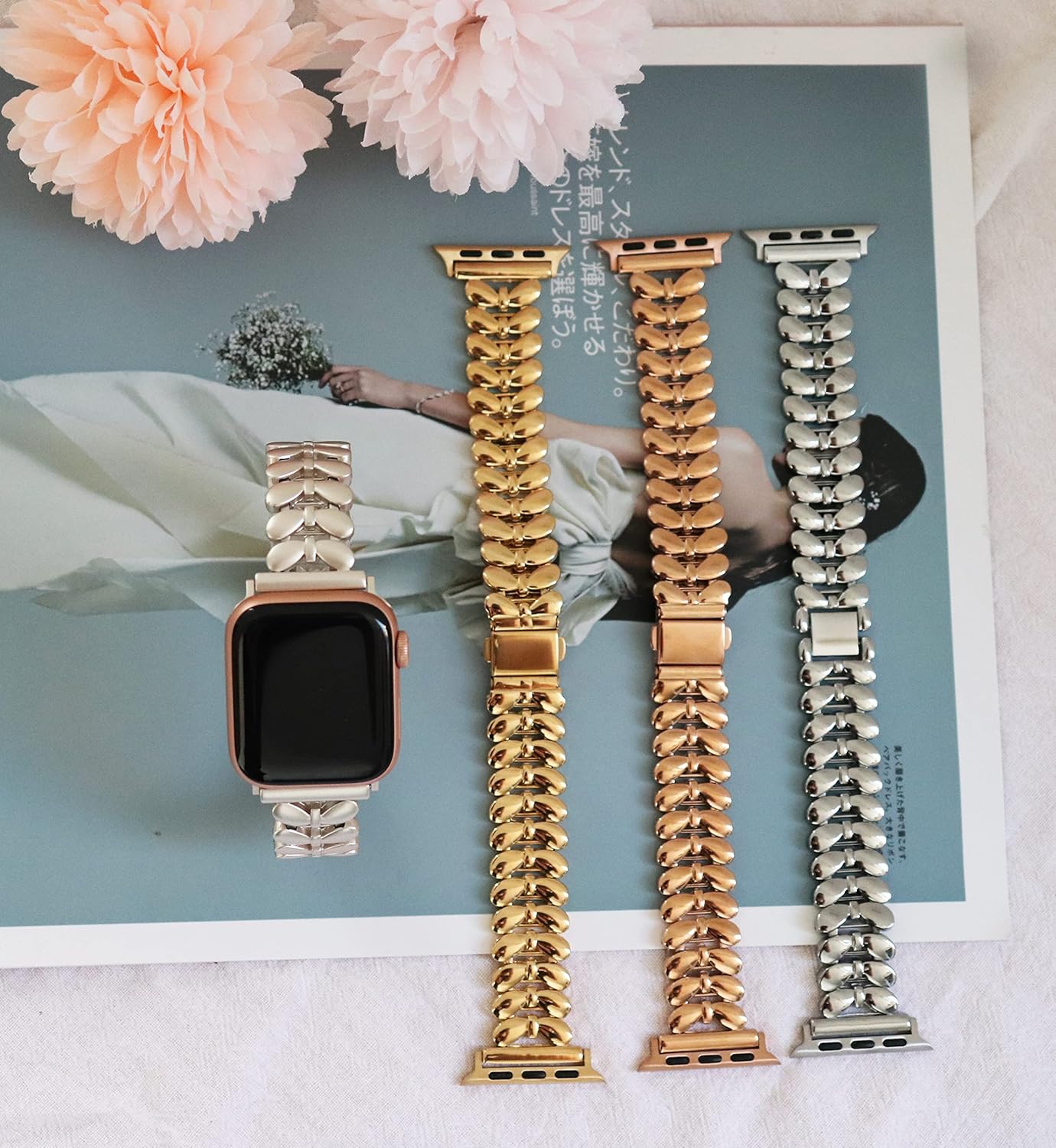 Kolgios 38/40/41mm 42/44/45/46mm Cool Women Chain Smartwatch Bands ...