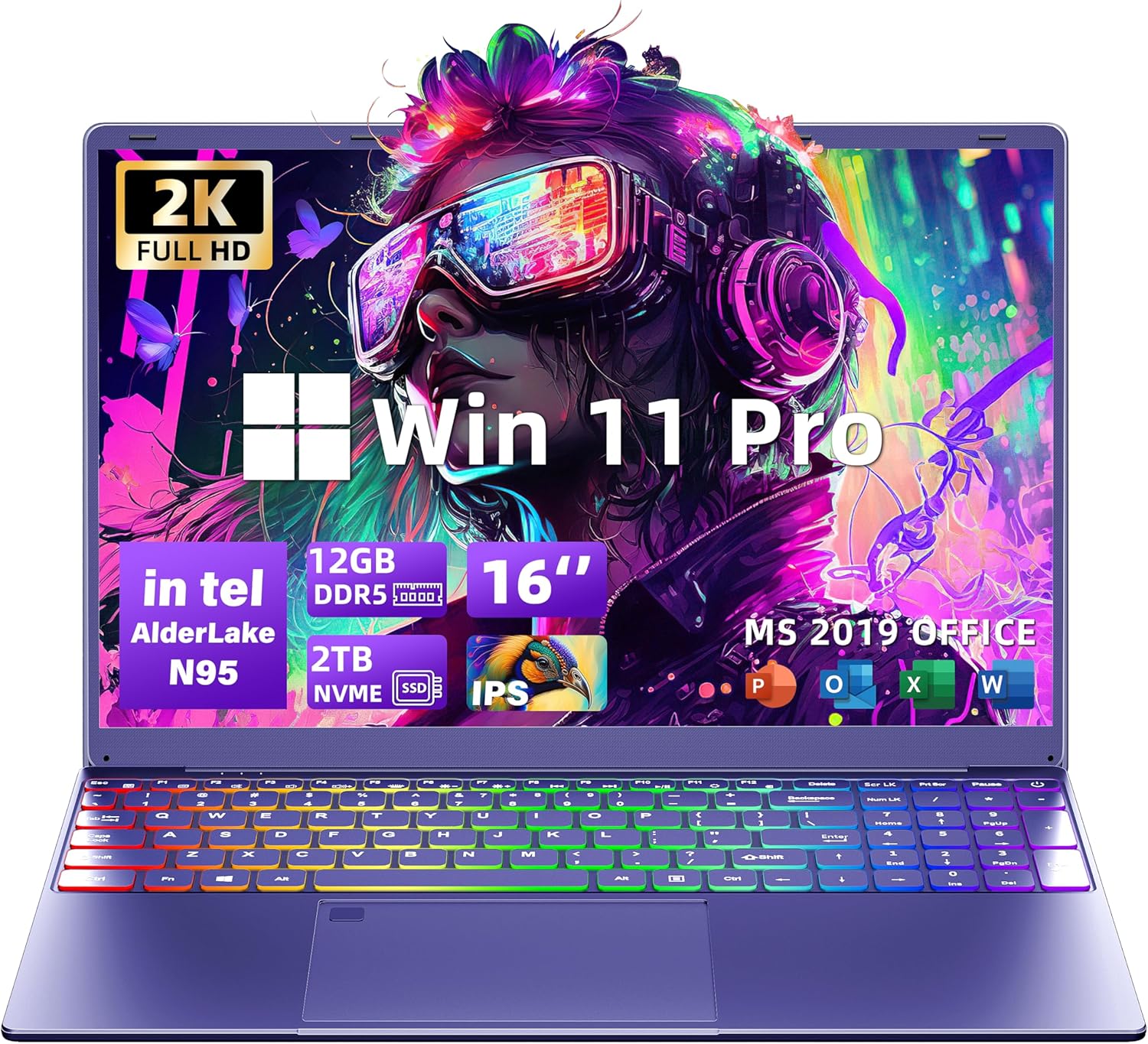 Amazon.com: Svikou 16" Purple Laptop Computer - in tel N95 Processor ...