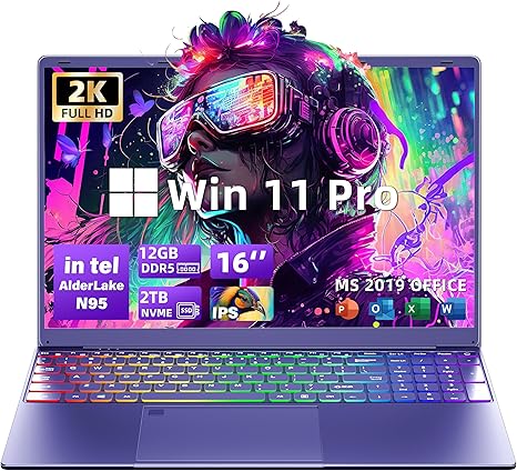 Amazon.com: Svikou 16" Purple Laptop Computer - in tel N95 Processor ...