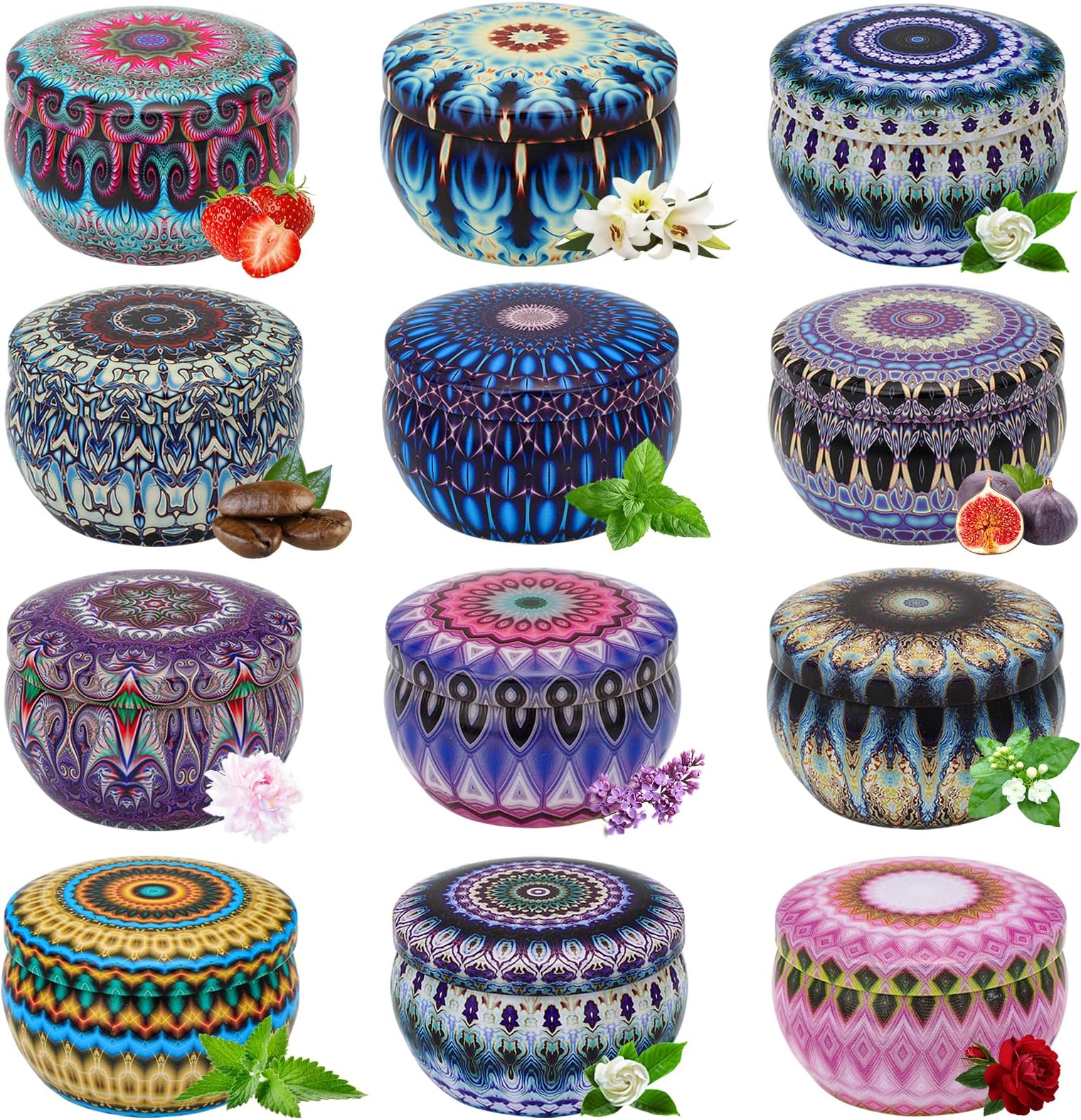 12Pack Scented Candles Gift Set - Home Aromatherapy Candles in Jar ...