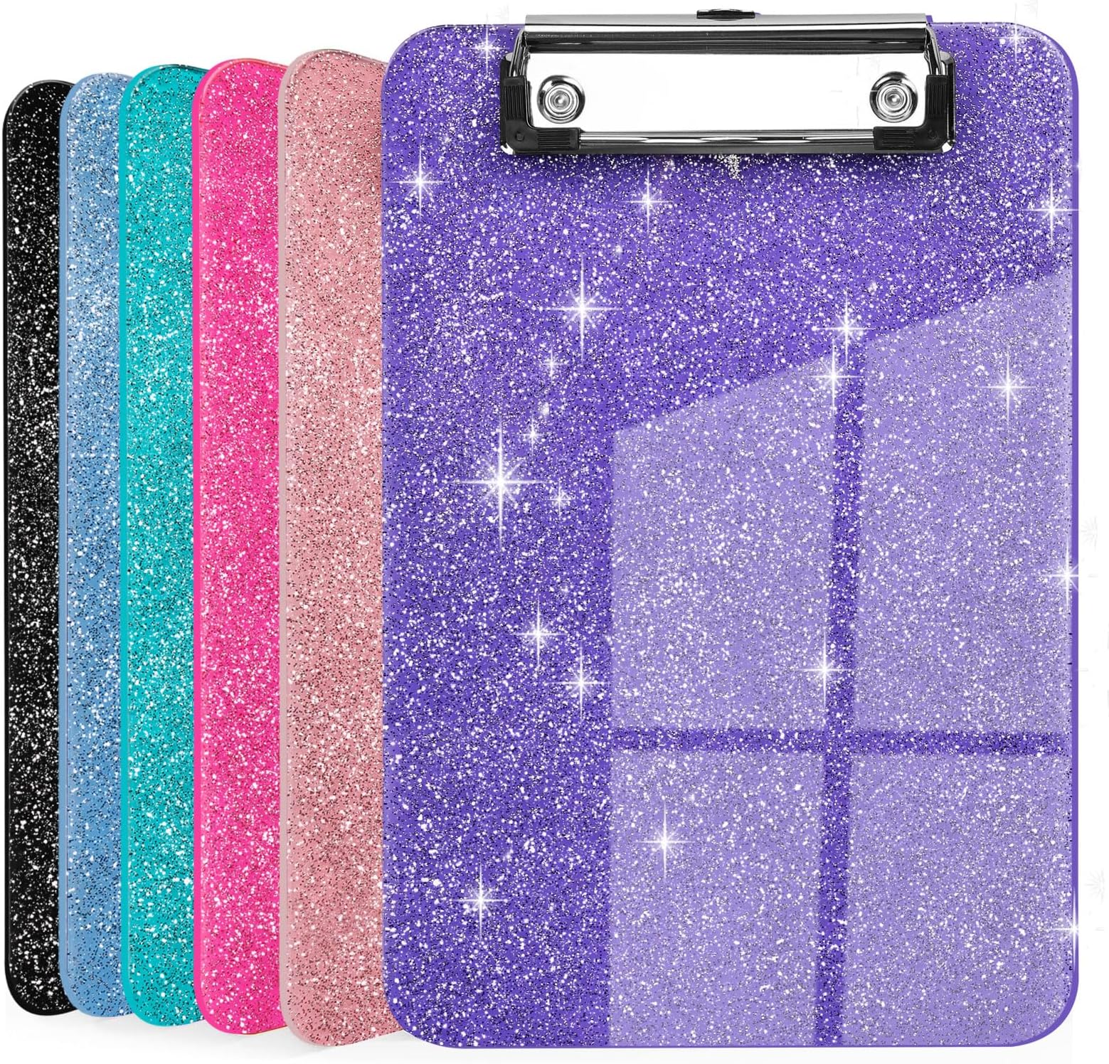 Amazon.com : 6 PCS A5 Size Clipboards,Glitter Clipboard with Low ...
