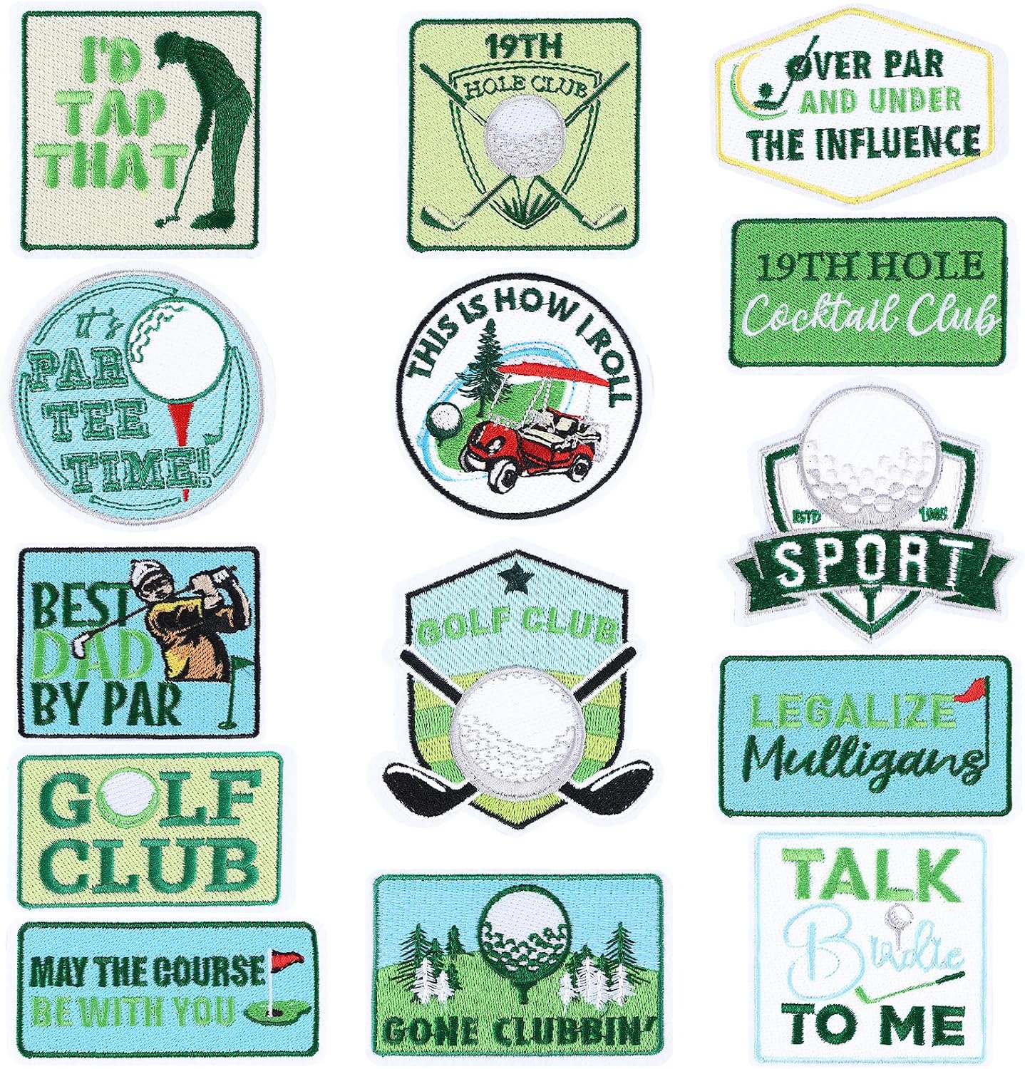 Amazon.com: Suncalla 14 Pcs Large Golf Iron on Patches, Funny Caddy ...