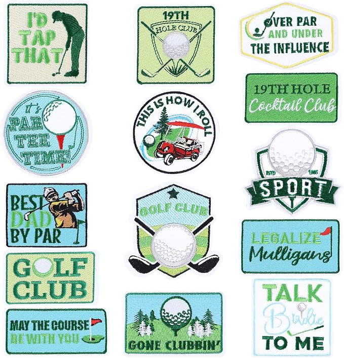 Amazon.com: Suncalla 14 Pcs Large Golf Iron on Patches, Funny Caddy ...