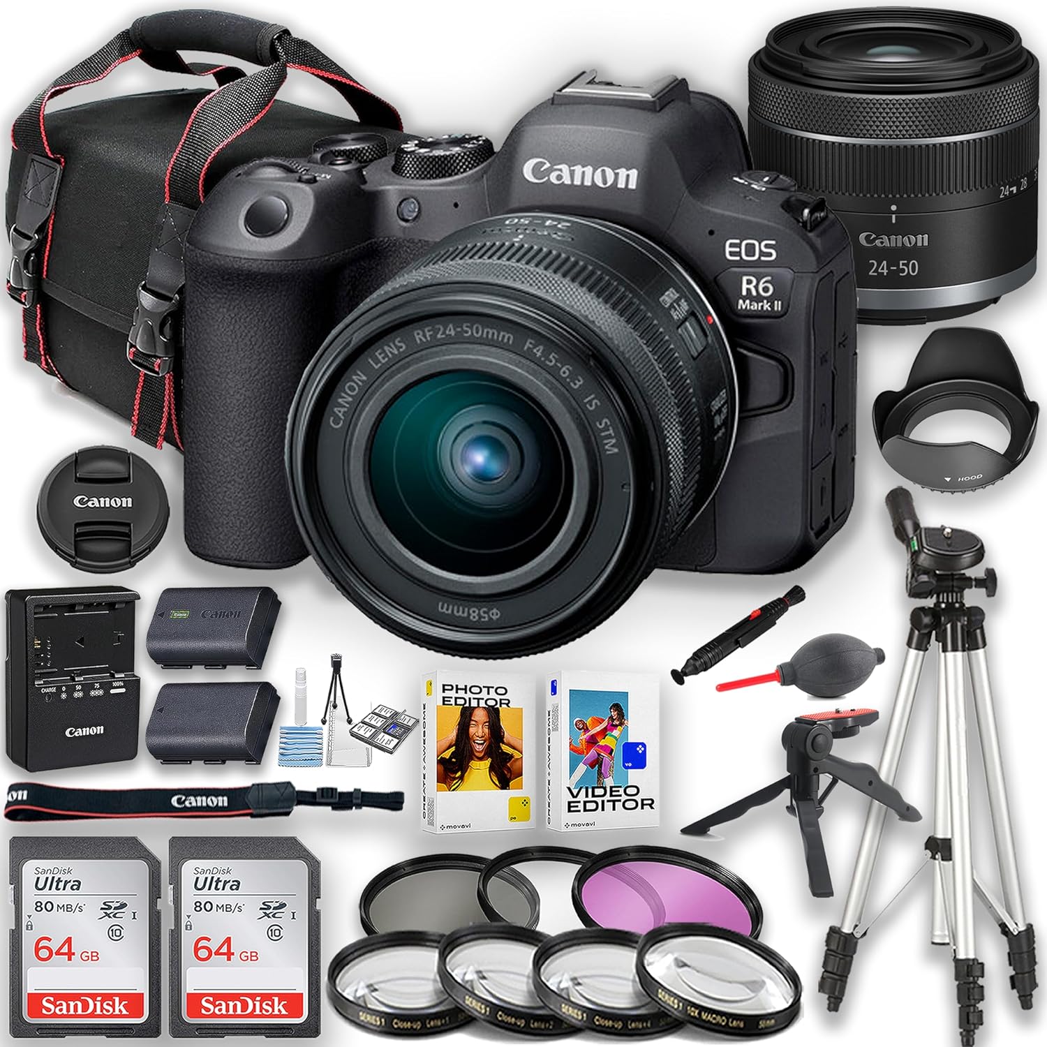 Amazon.com : Canon EOS R6 Mark II Mirrorless Camera with RF 24-50mm f/4 ...