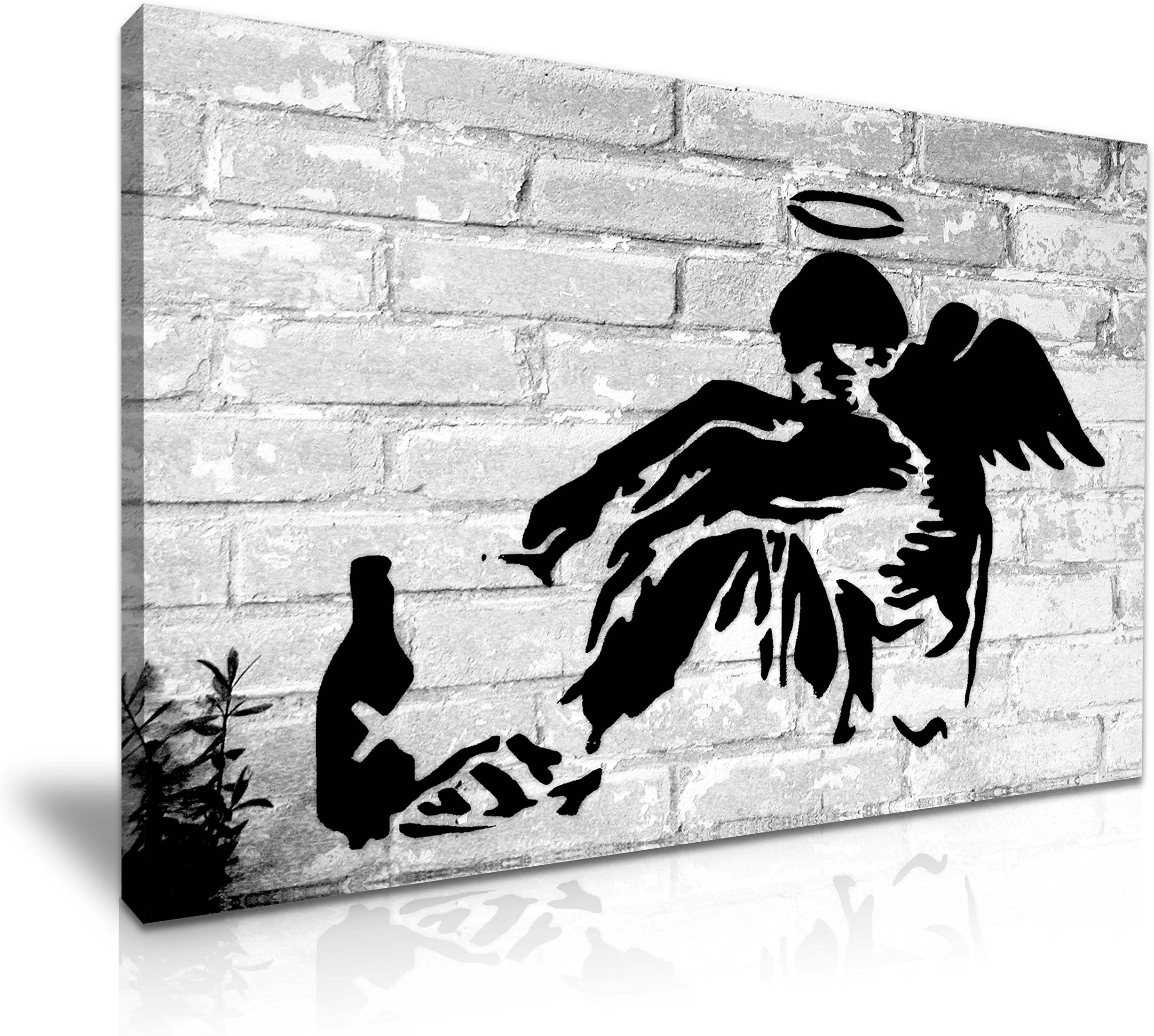 Banksy Fallen Angel Graffiti Canvas Art Print Framed Picture Large ...