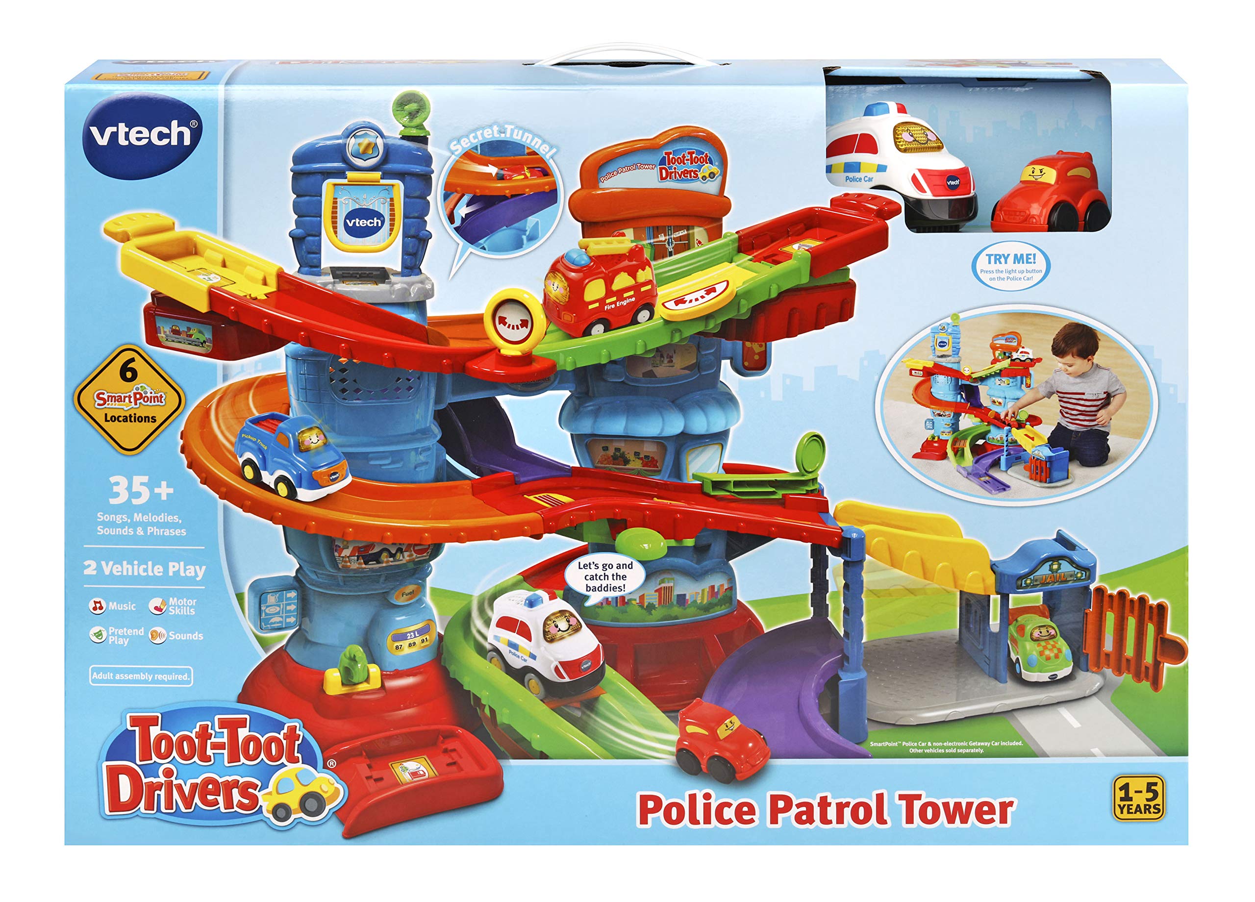 Buy VTech Toot-Toot Drivers Police Patrol Tower, Racing Cars for Boys ...