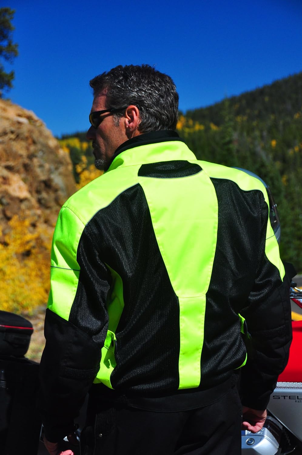 Amazon.com: Olympia Mens Switchback Mesh Tech Jacket Black/Neon Yellow ...