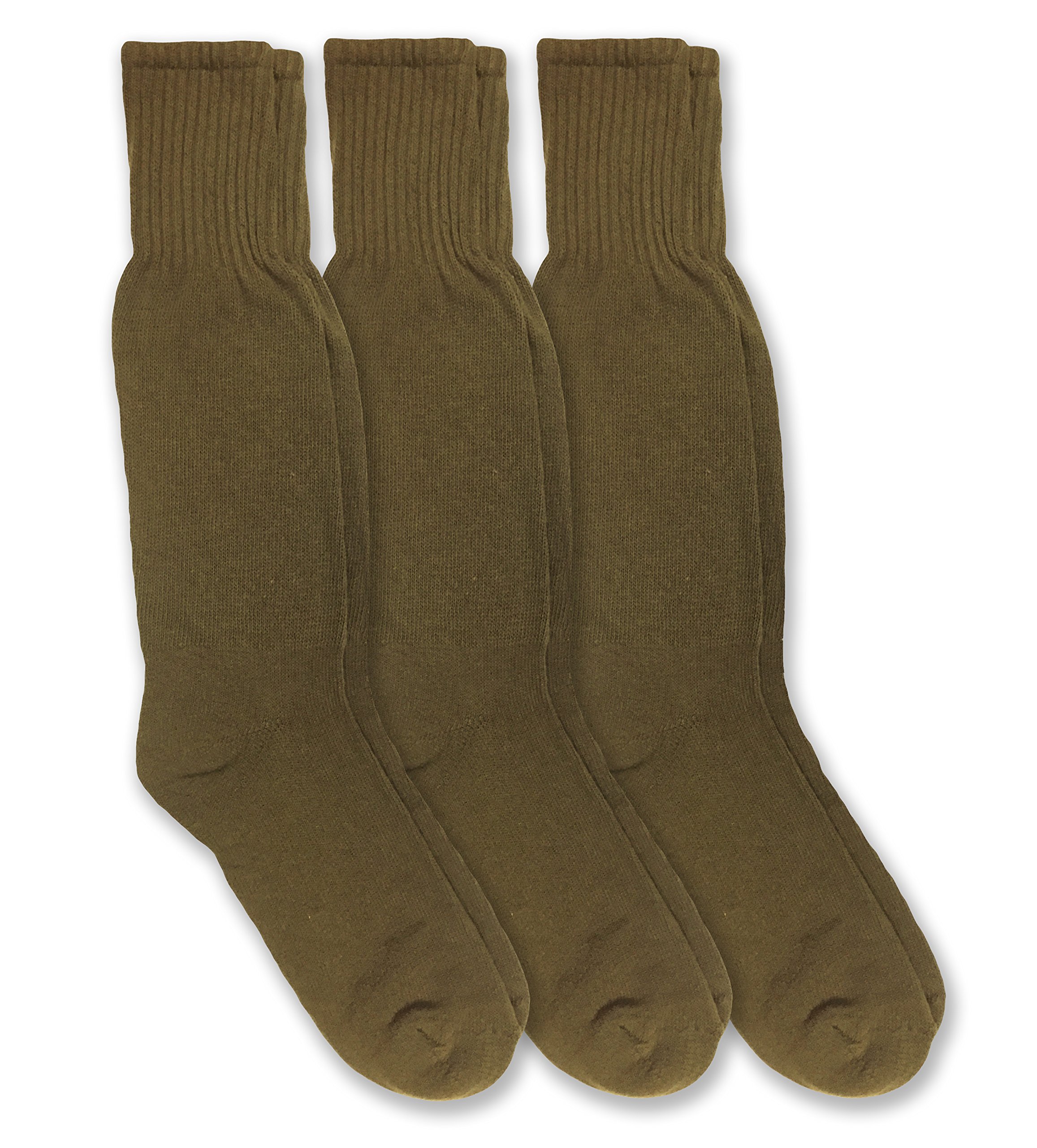 Jefferies Socks Mens Military Combat Uniform Rib Crew Boot Socks 3 Pair ...