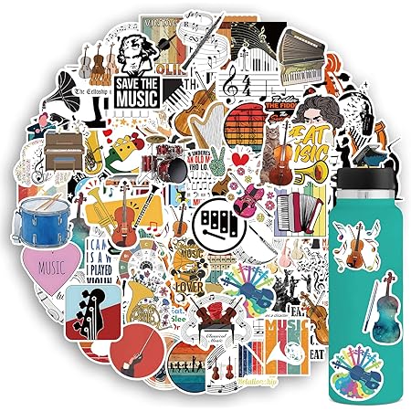 Amazon.com: Orchestral Music Stickers,Art Decals,100 Pcs Cute Stickers ...