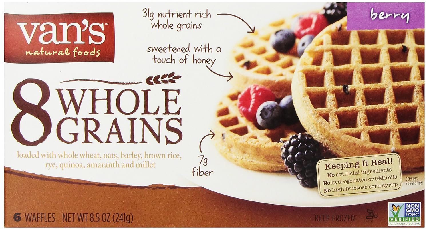 Amazon.com: Van's, Premium Waffles, Berry Boost, 6 ct, 8.5 oz (Frozen ...