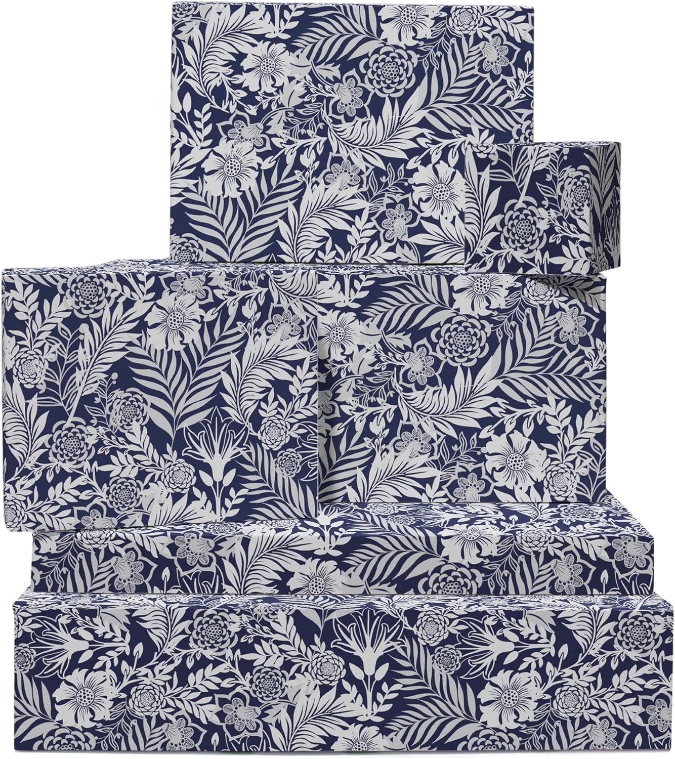 Amazon.com: CENTRAL 23 Monochrome Wrapping Paper - 6 Floral Gift Wrap ...