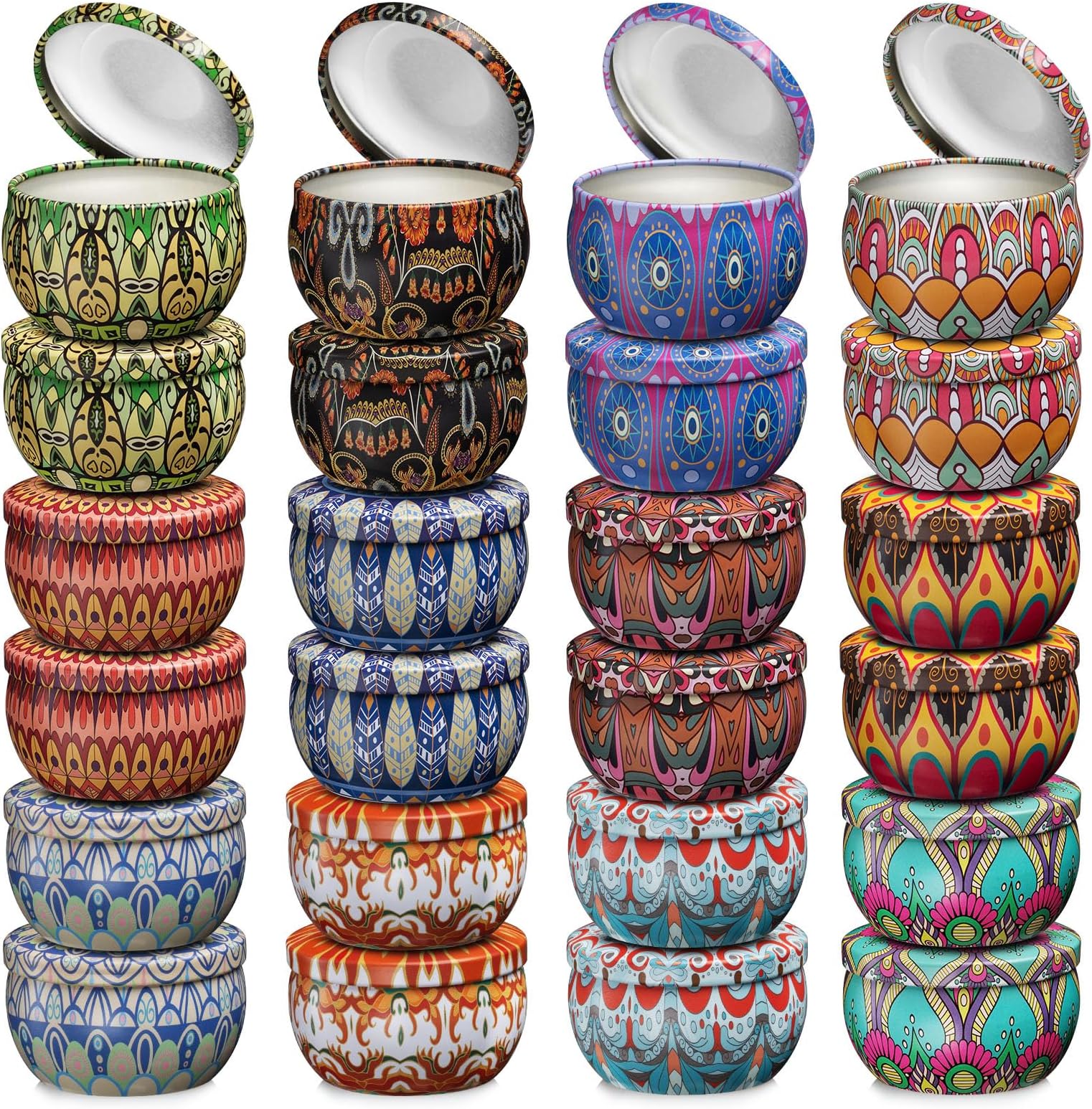Amazon.com: CONNOO 48 Pack Candle Tins - 24 Pack 8 OZ & 24 Pack 4 OZ ...