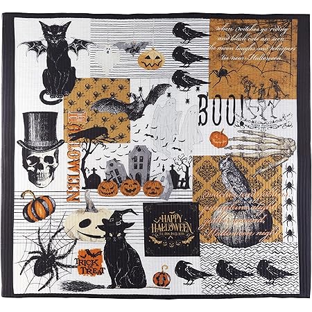 Amazon.com: The Lakeside Collection Nevermore Halloween Quilt Set with ...