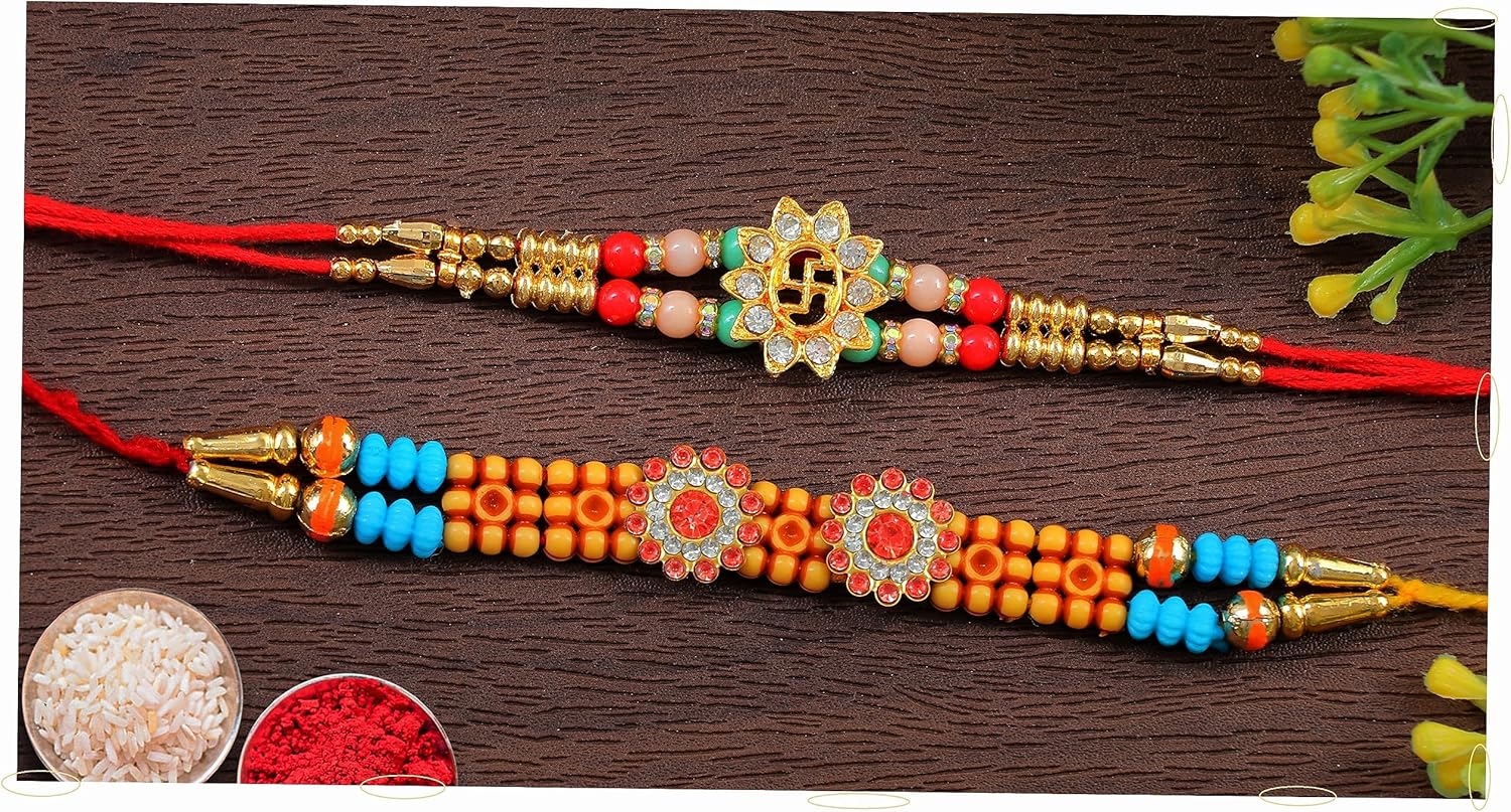 Amazon.com: Siddhatva Rakhi Set for Btother Set of 2 Rakhi for Brother ...