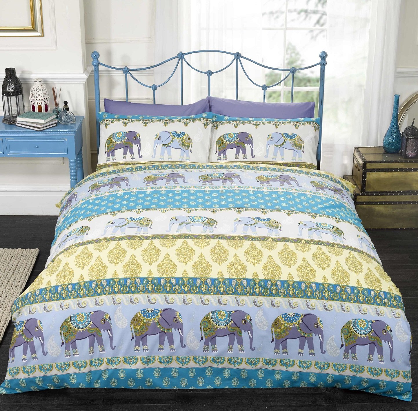 Rapport Home Art Indian Style Elephants Single Quilt Duvet Cover ...