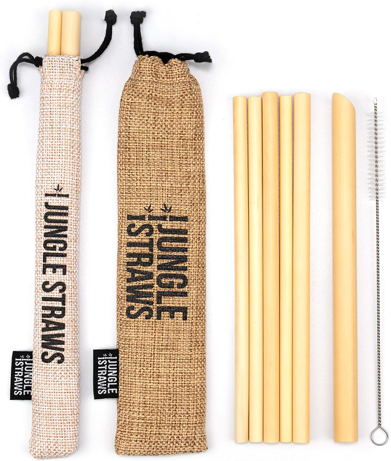Amazon.com: Jungle Straws® Bamboo Straws • Pack of 6 Reusable Drinking ...