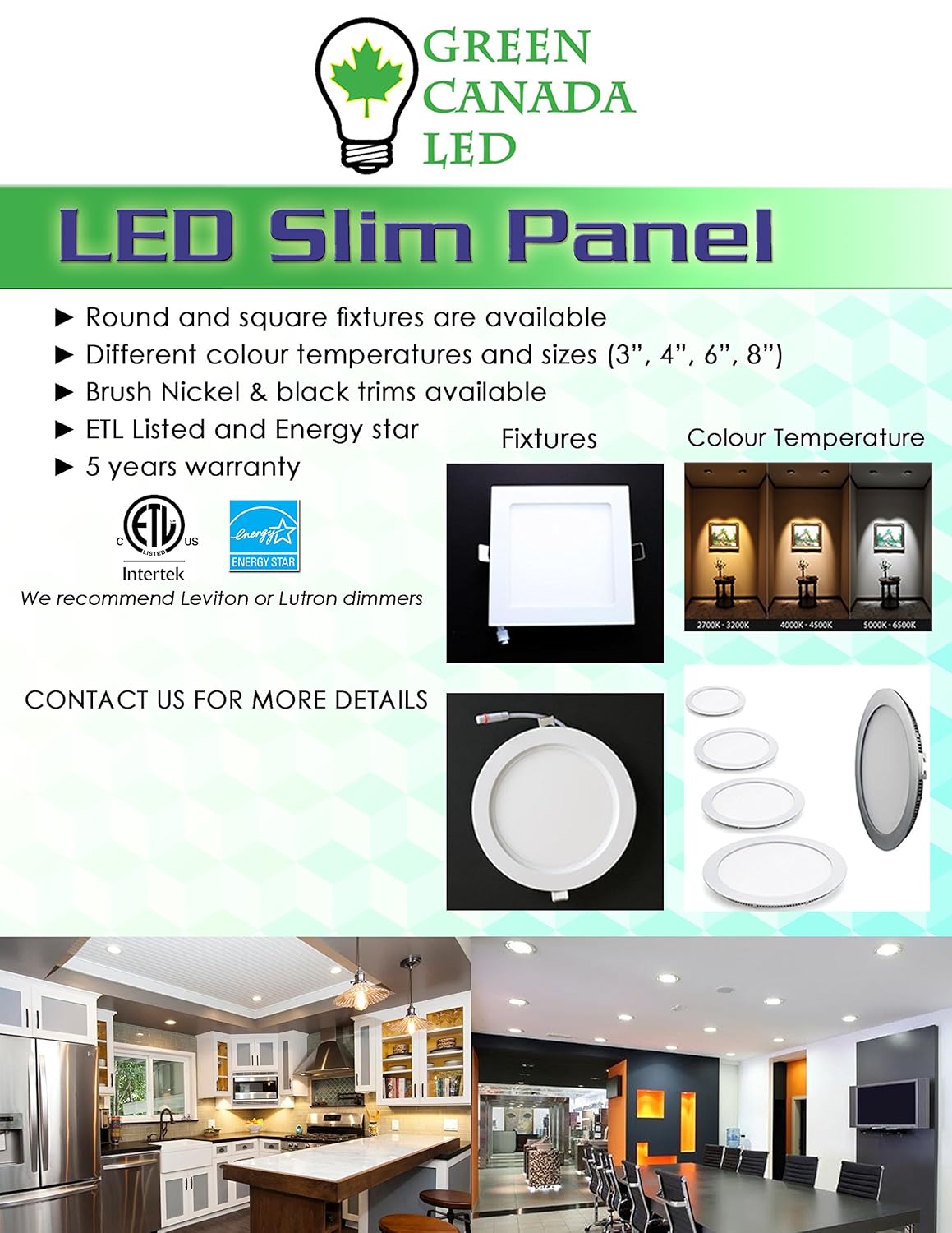 Green Canada LED - 4-Inch 9W Round Brush Nickel Trim 4000K Warm White ...