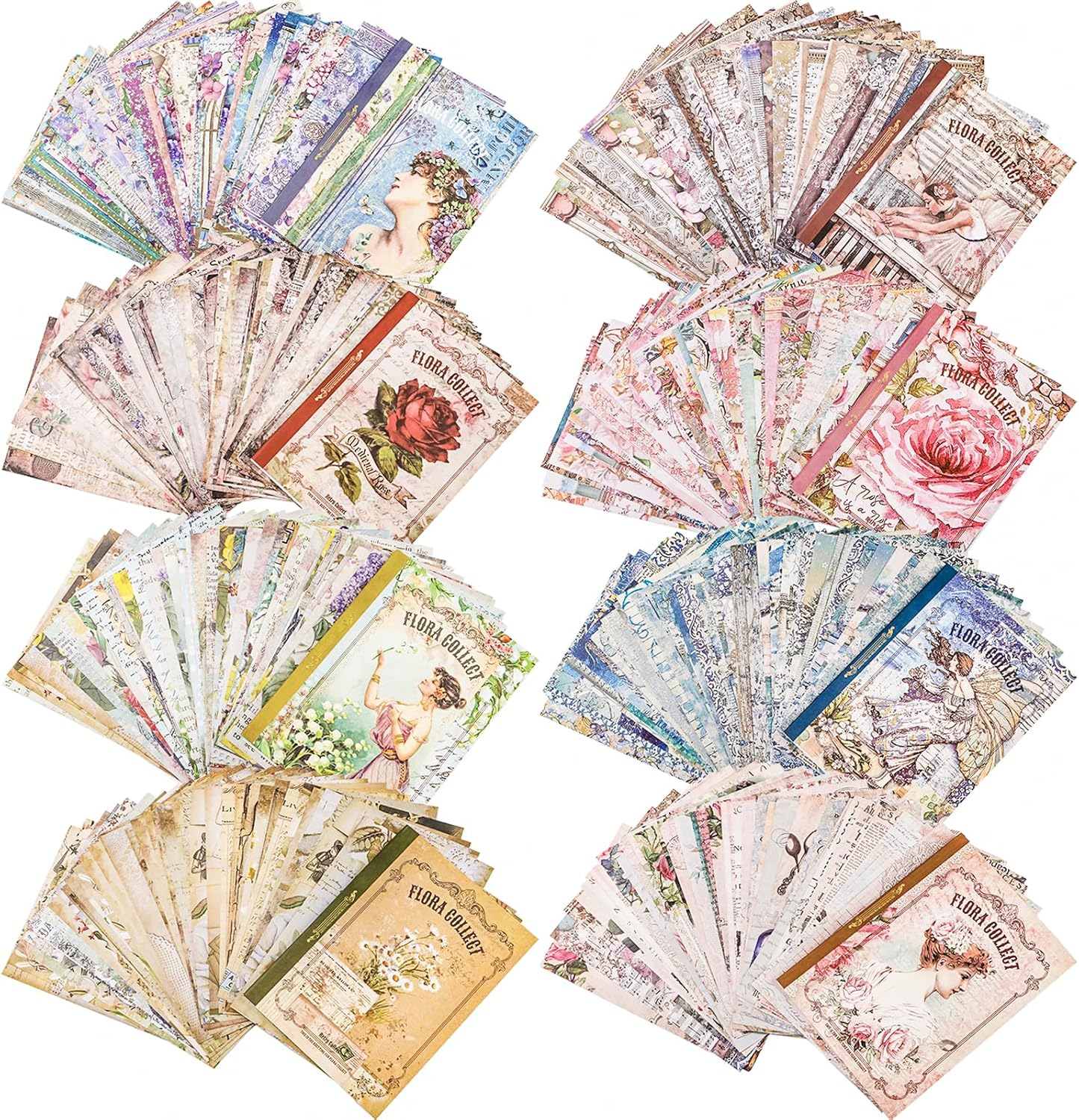 Amazon.com: Elsjoy 320 Sheet 8 Pad Vintage Scrapbook Paper, 5x7 inch ...