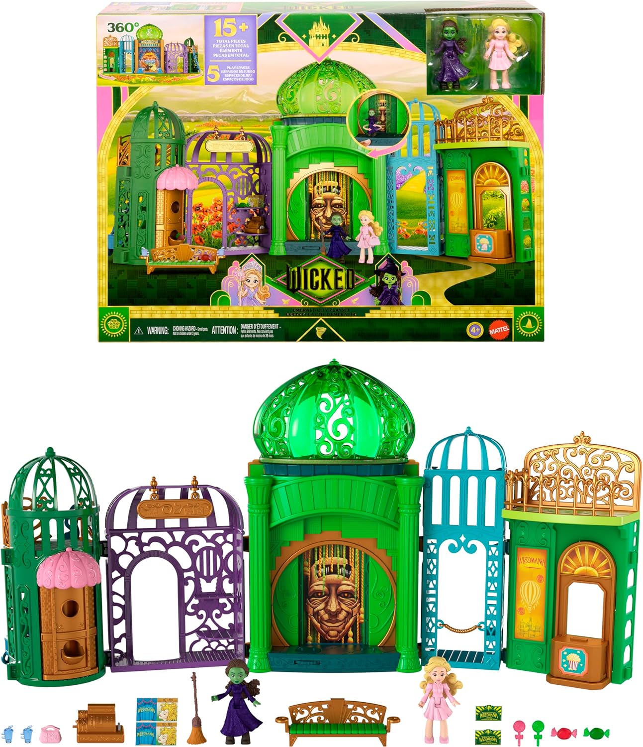 Mattel Universal Pictures’ Wicked Emerald City Playset with Glinda ...