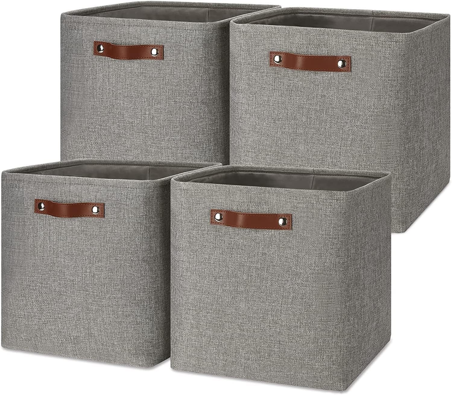 Mangata Thickened Kallax Storage Boxes, Set of 4 Fabric Storage Cubes ...