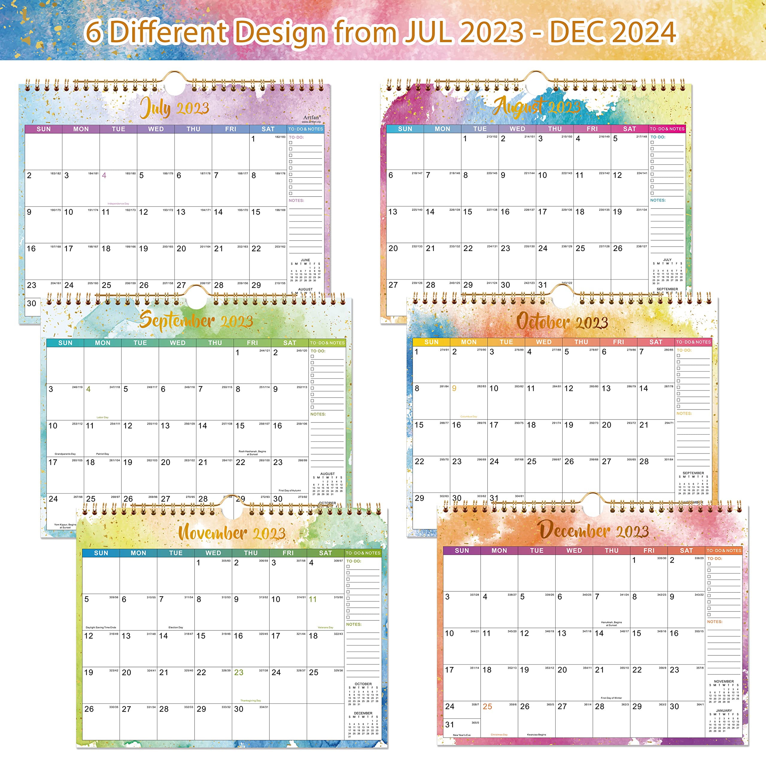 Calendar 2024 - Wall Calendar 2024, Sep. 2023 to Dec. 2024, 11" x 8.5 ...
