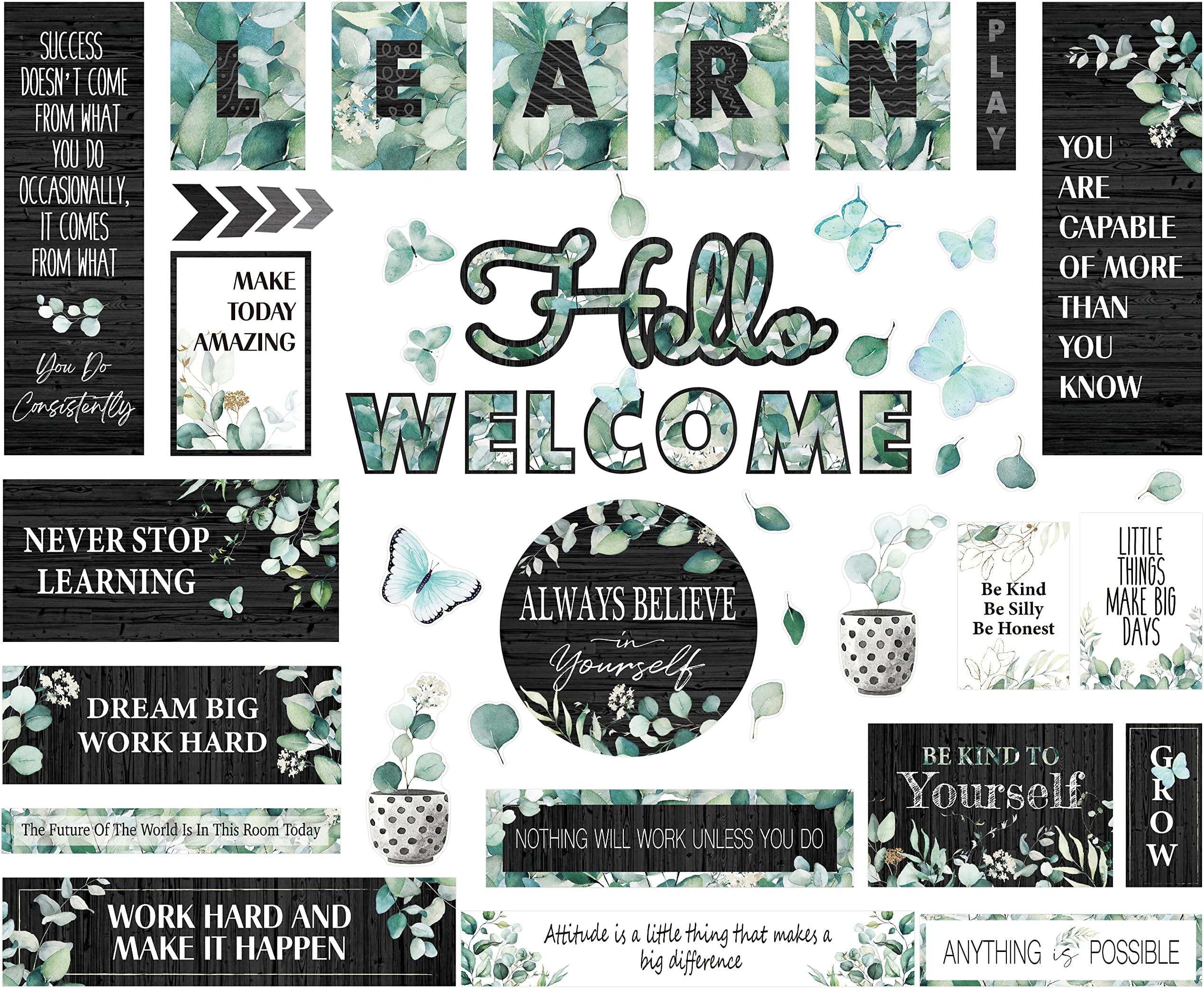 Amazon.com: Bulletin Board Decoration Plant Farmhouse Welcome Bulletin ...