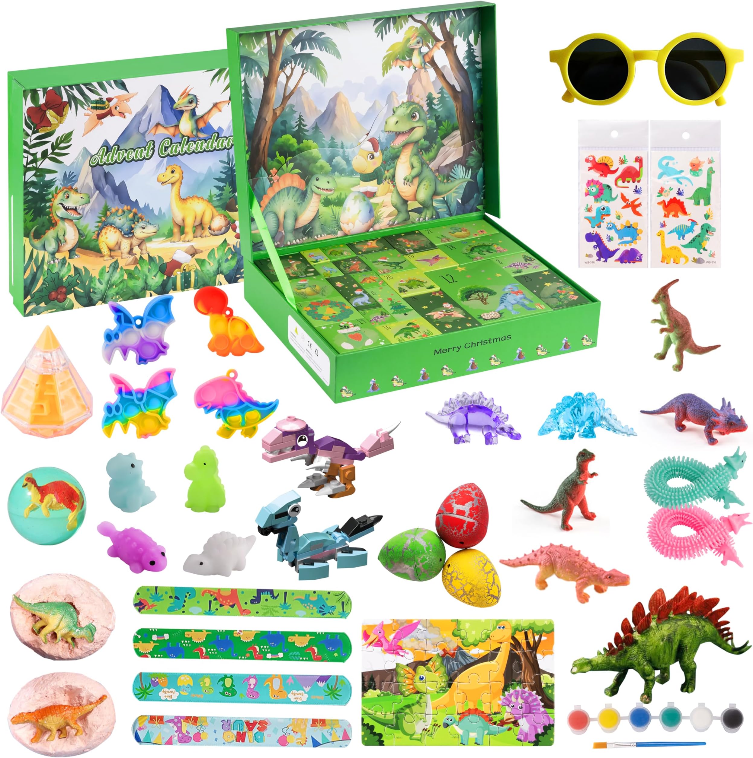 Amazon.com: Christmas Advent Calendar 2025 Realistic Dinosaur Figurine ...