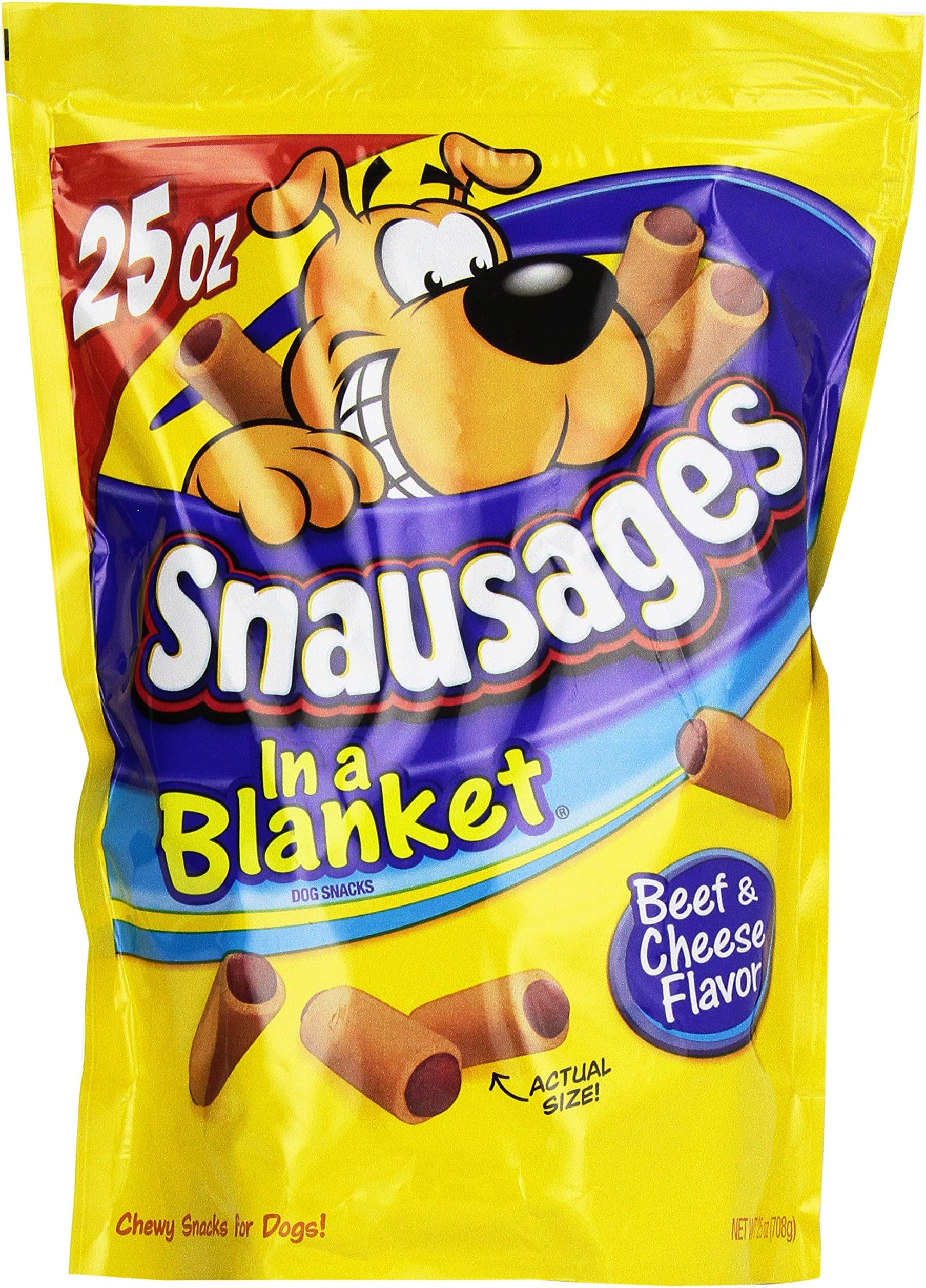 Amazon.com: Snausages in a Blanket Dog Snacks Beef and Cheese, 25 oz ...