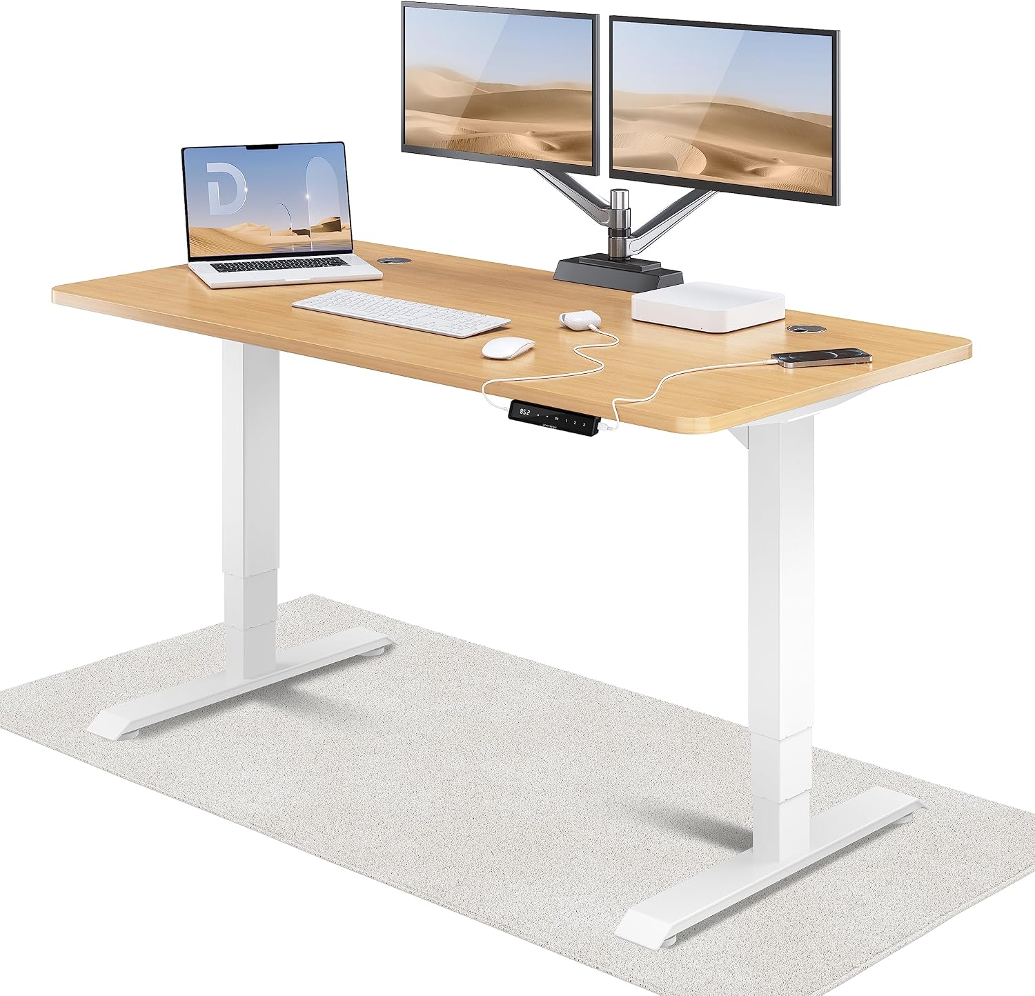 Desktronic Height-Adjustable Desk 160 x 80cm - Standing Desk ...