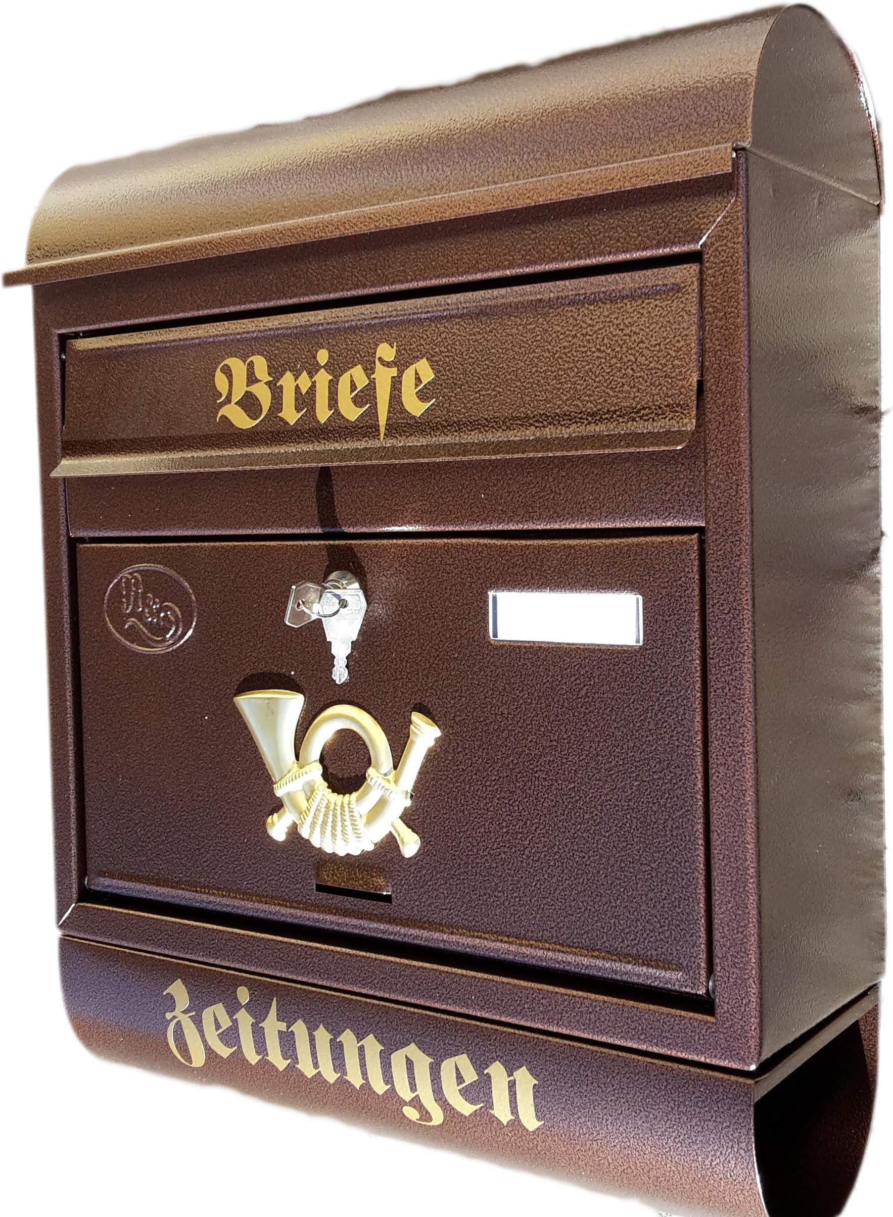 Wand Briefkasten Wandbriefkasten Postkasten Mailbox mit Zeitungsrolle ...