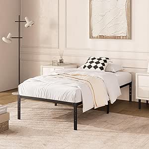 Amazon.com: Jebosam Twin XL Bed Frame 2500 lbs Support Heavy Duty Platform Steel 14 inch XL Twin ...