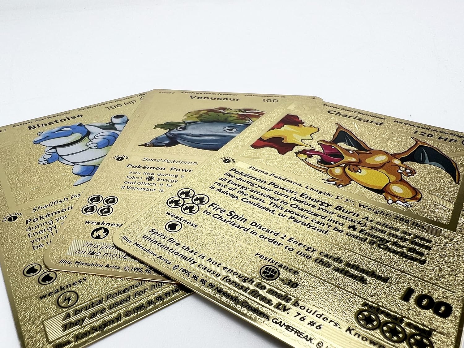 Buy Metal Charizard Card Gold Metal 1st Edition Base Card Featuring ...