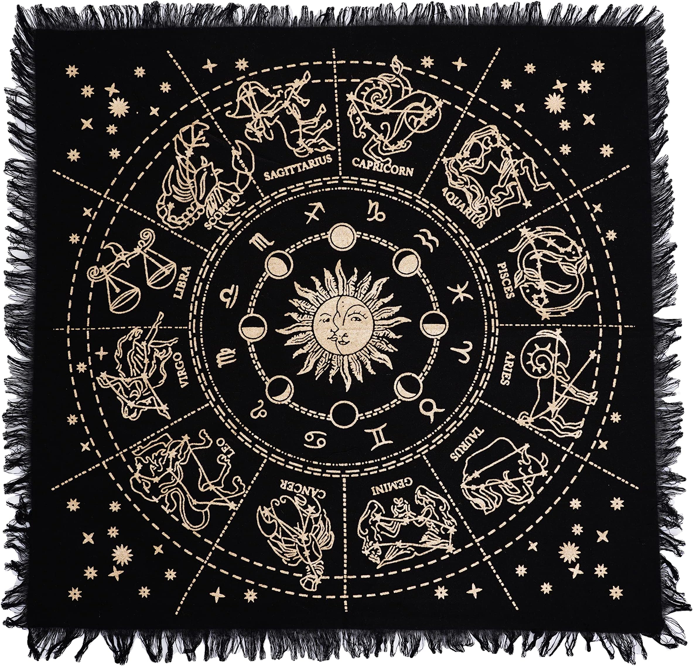 Amazon.com: Hiplya Altar Tarot Card Cloth Tablecloth 12 Constellations ...