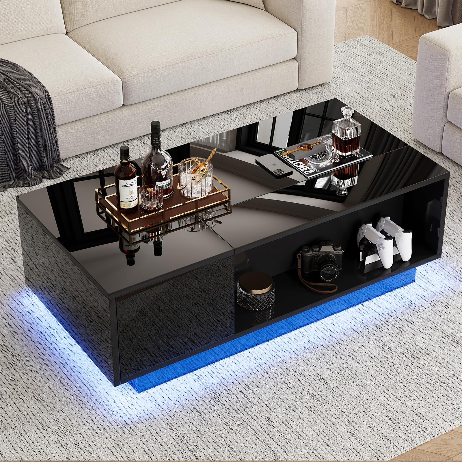 Amazon.com: Sobro Coffee Table with Built in Fridge, Speakers, Outlets ...